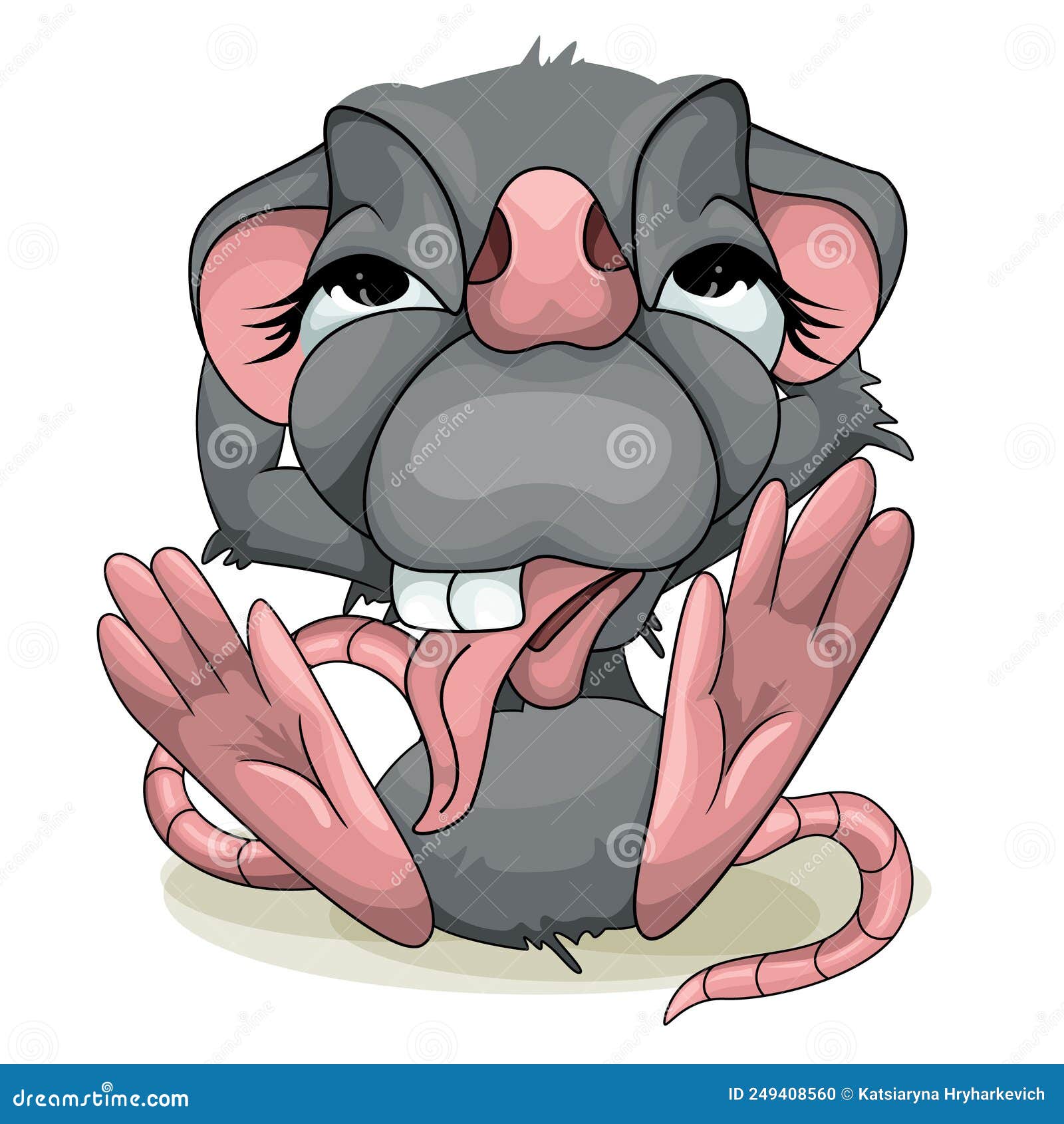 Vector Image of a Gray Mouse. Cartoon Style Stock Vector - Illustration ...