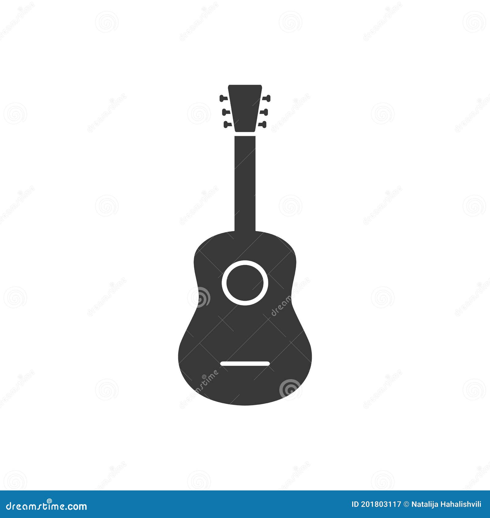 Vector Image of the Guitar Icon Modern Flat Style Stock Vector ...