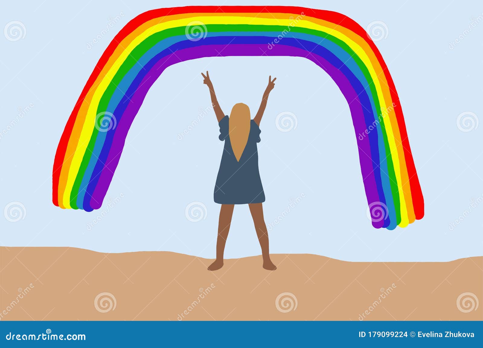 Vector Image of a Hand Chasing a Rainbow Stock Illustration ...