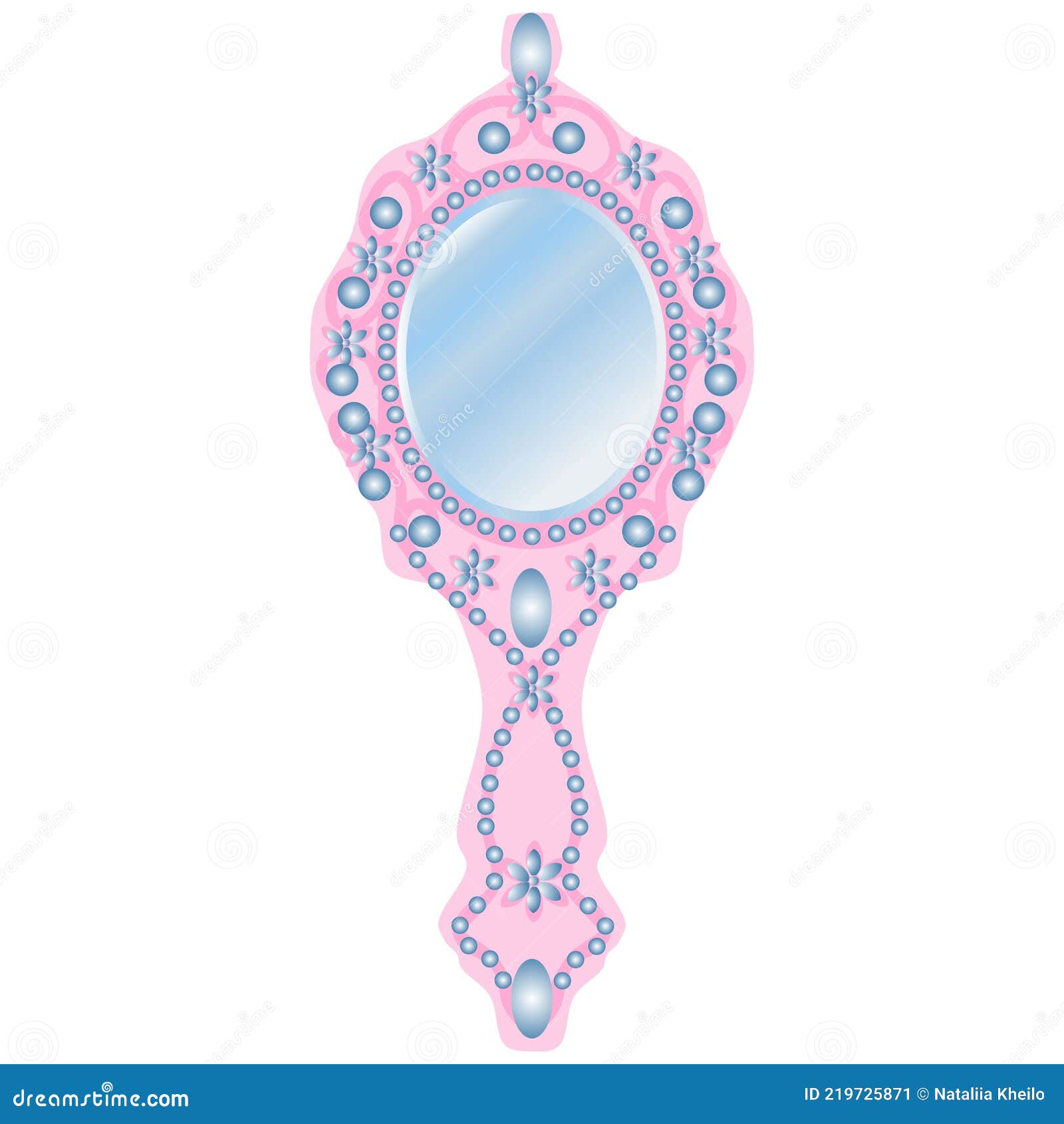 Vector Image of a Hand-held Magic Mirror of a Princess in Cartoon Style ...