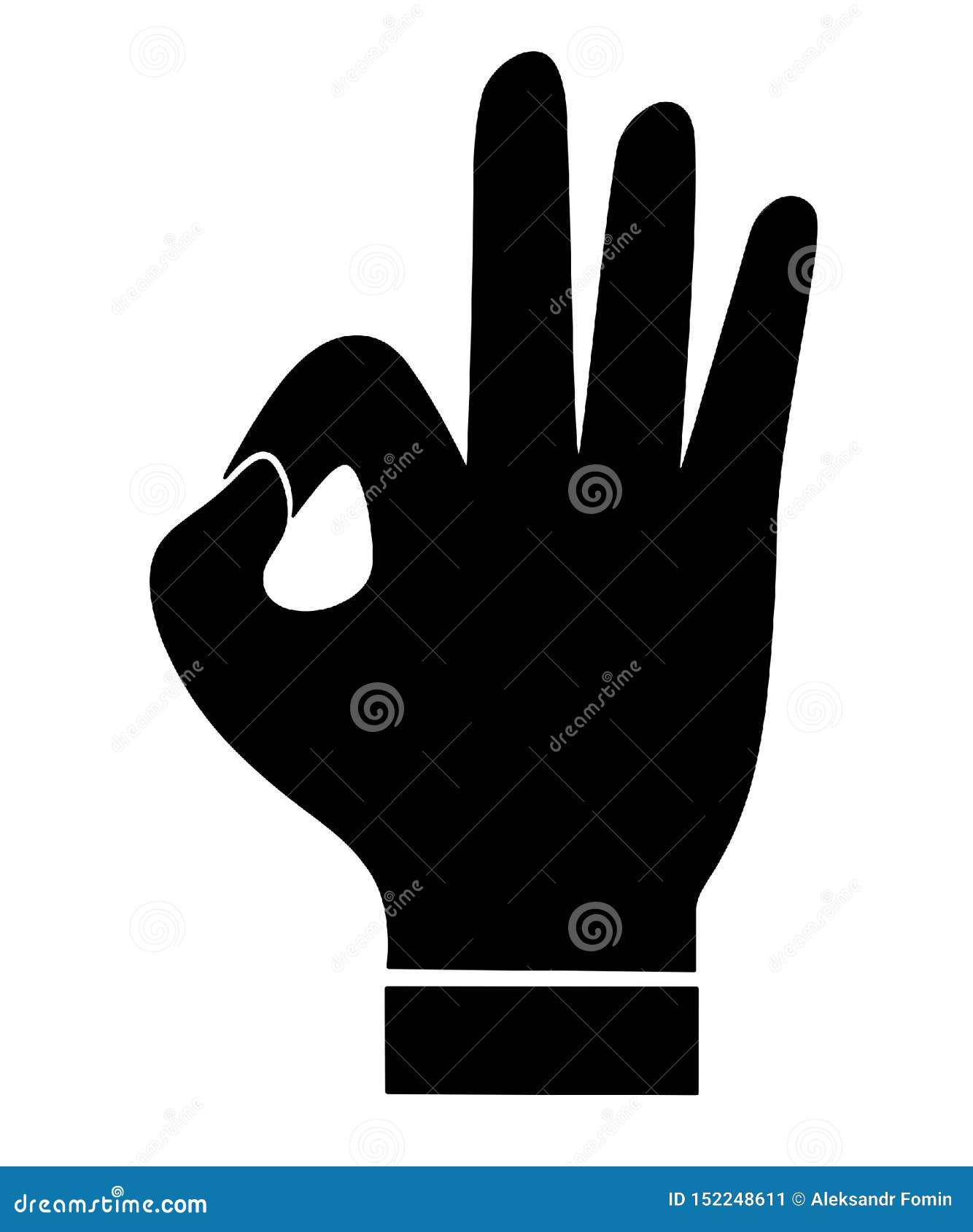 A Vector Image of a Hand that Showing an Ok Gesture Stock Vector ...