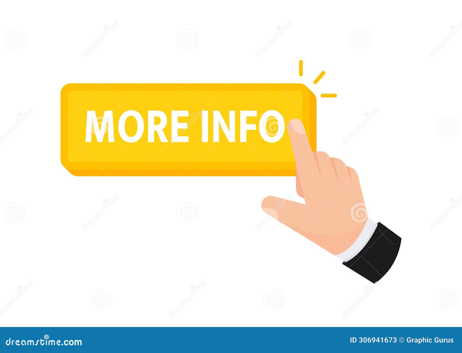 Vector Image of a Hand Tapping on a More Info Button, Indicative of ...