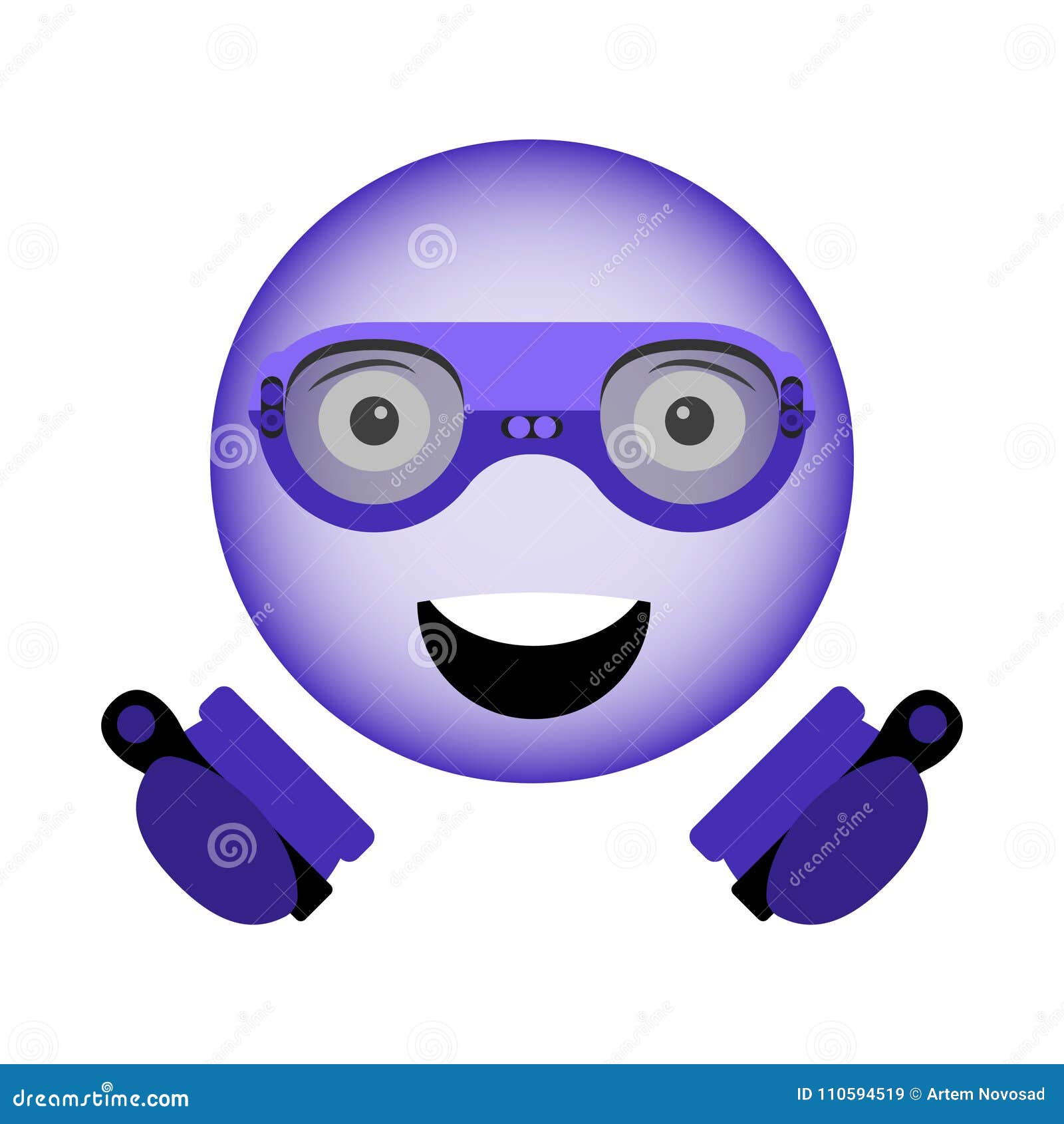 Vector Image of a Happy Smiley in Virtual Reality Glasses of a New ...