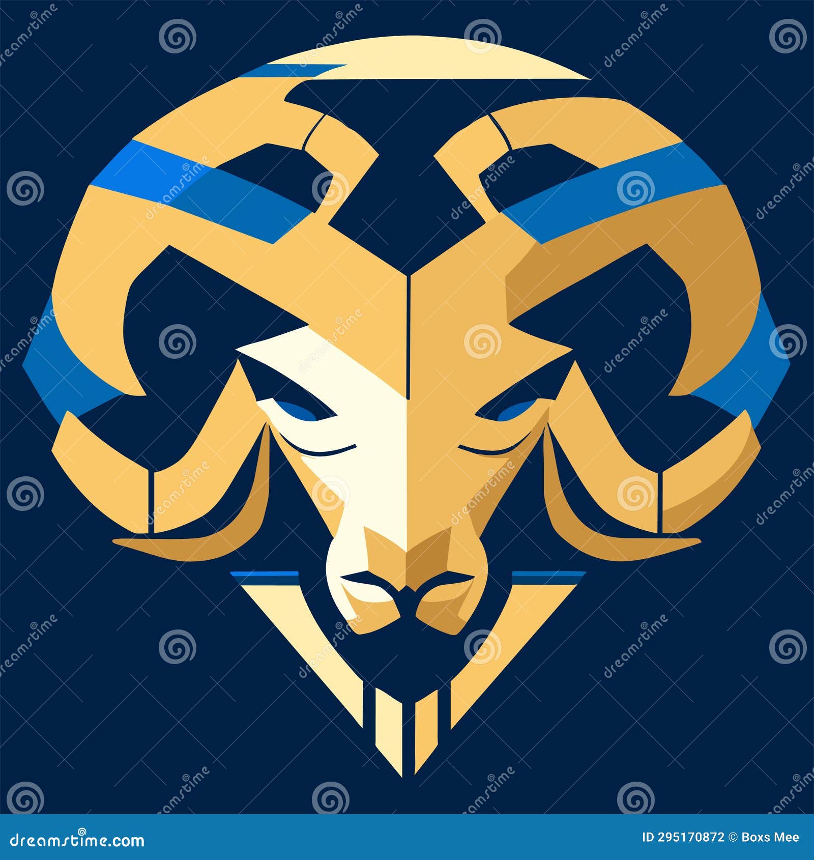 Vector Image of the Head of a Ram in the Form of a Shield AI Generated ...