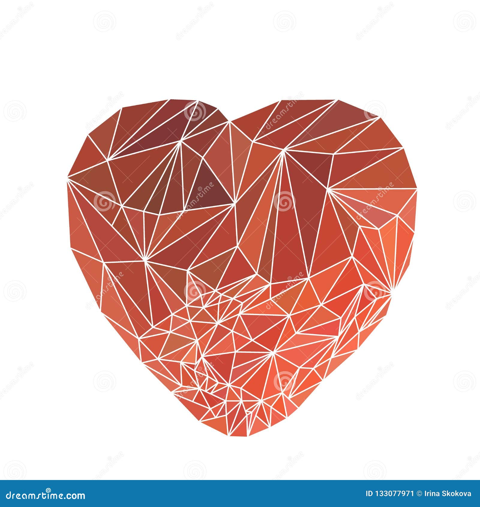 Vector Image of the Heart in the Technique of Polygonal Drawing Stock ...