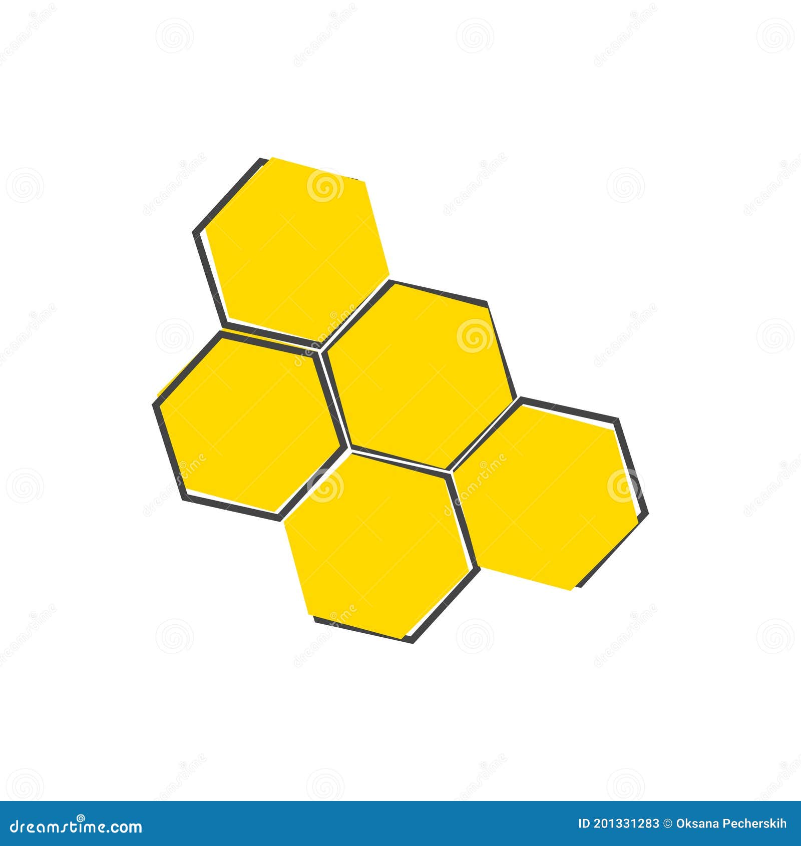 Vector Image of Honeycomb Cartoon Style on White Isolated Background ...