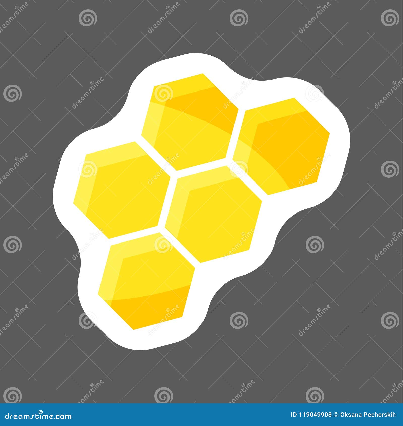 Vector Image of Honeycomb. Vector Icon Honeycomb Colored Sticker Stock ...