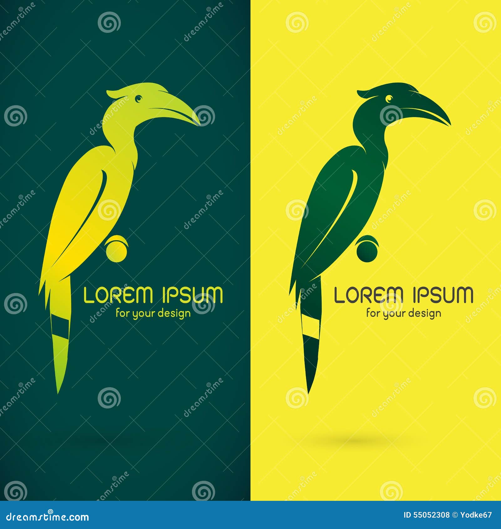 Vector Image of an Hornbill Design Stock Vector - Illustration of sign ...