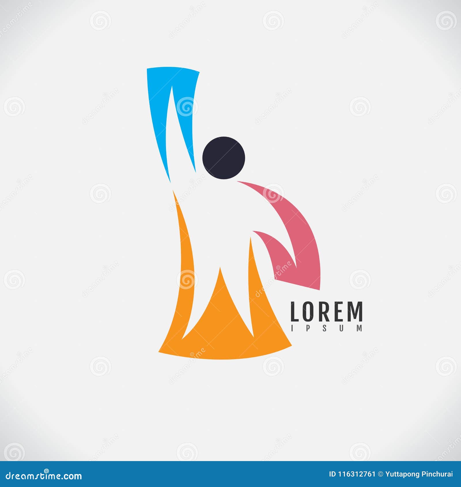 Vector Image of an Human Design on White Background. Sport, Logo Stock ...