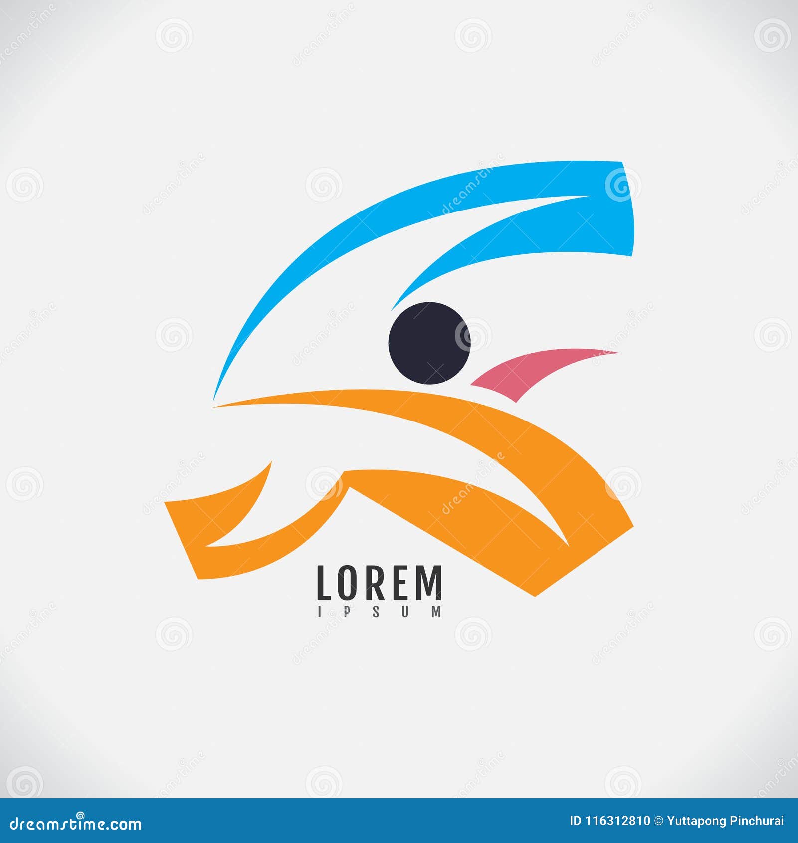 Vector Image of an Human Design on White Background. Sport, Logo Stock ...