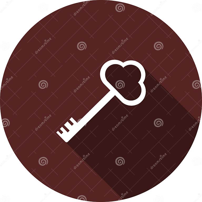 Key Icon on a Circle of Maroon Color, Vector Image Stock Illustration ...