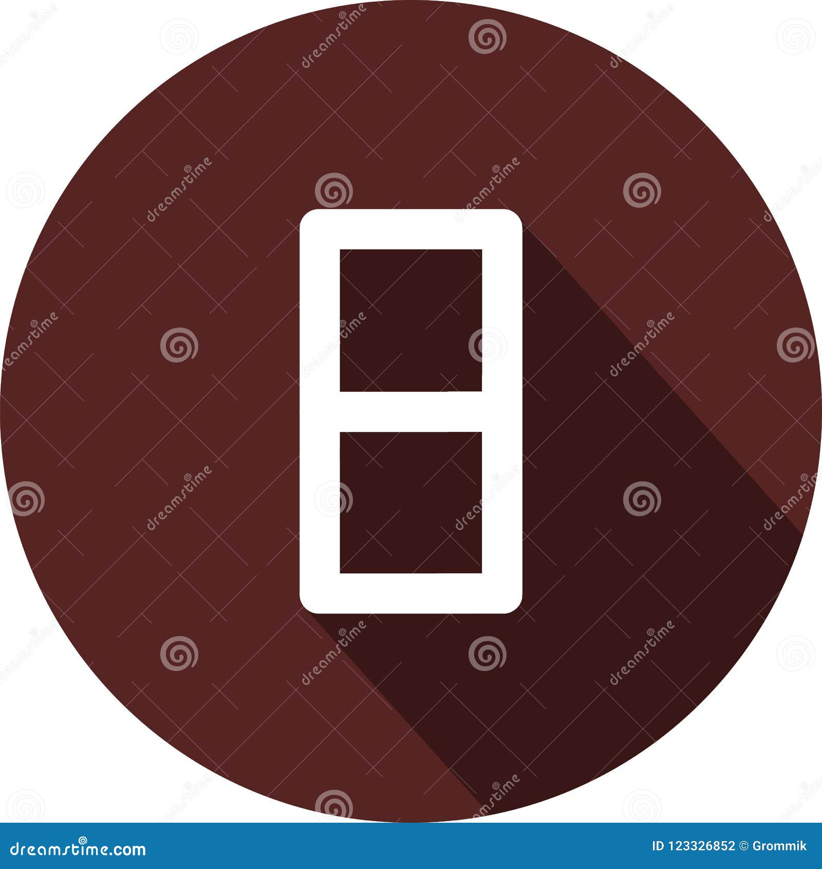 Icon with the Number Eight on a Circle of Maroon, Vector Image Stock ...