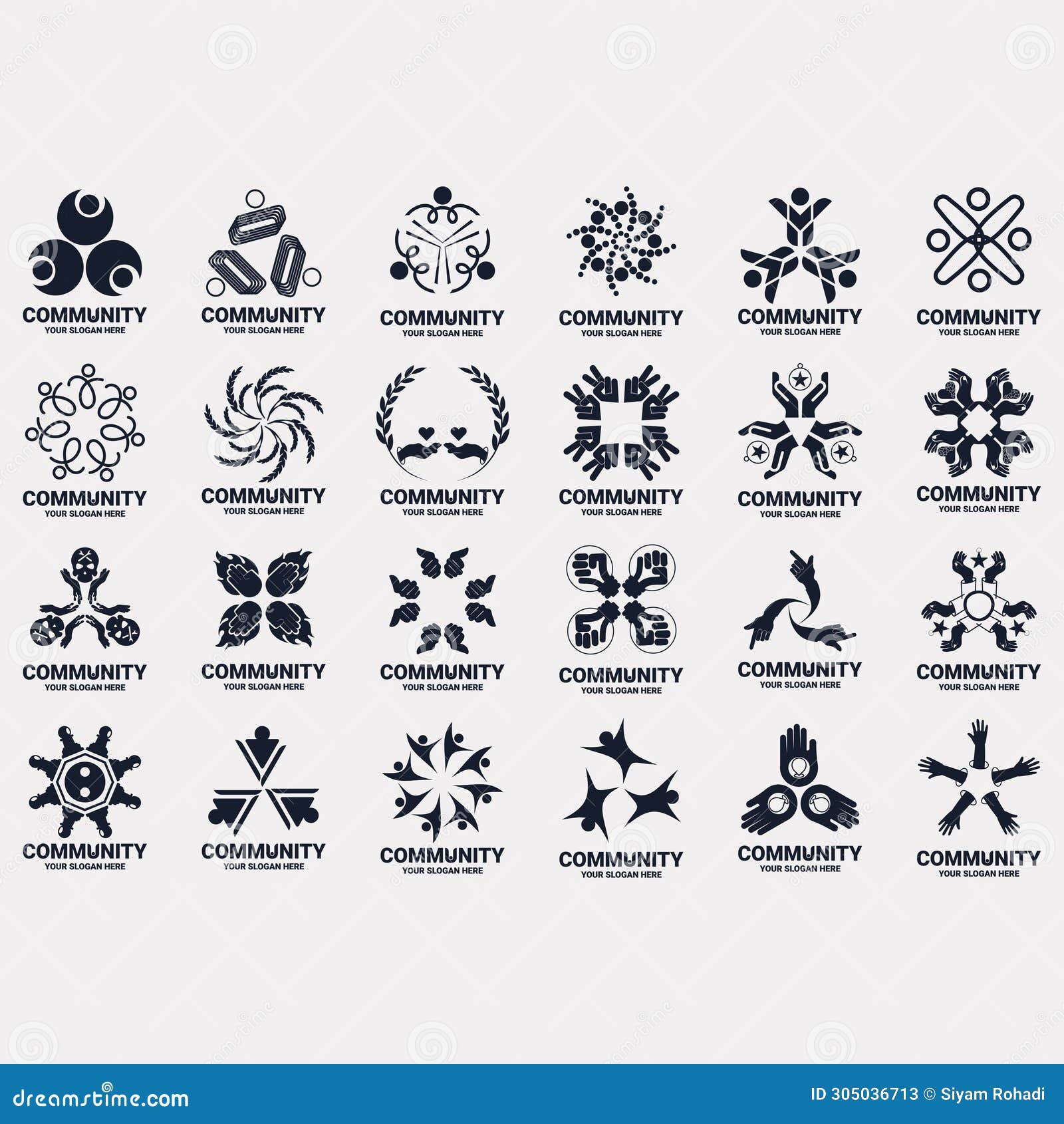 Collection of Abstract Community Logos Stock Illustration ...