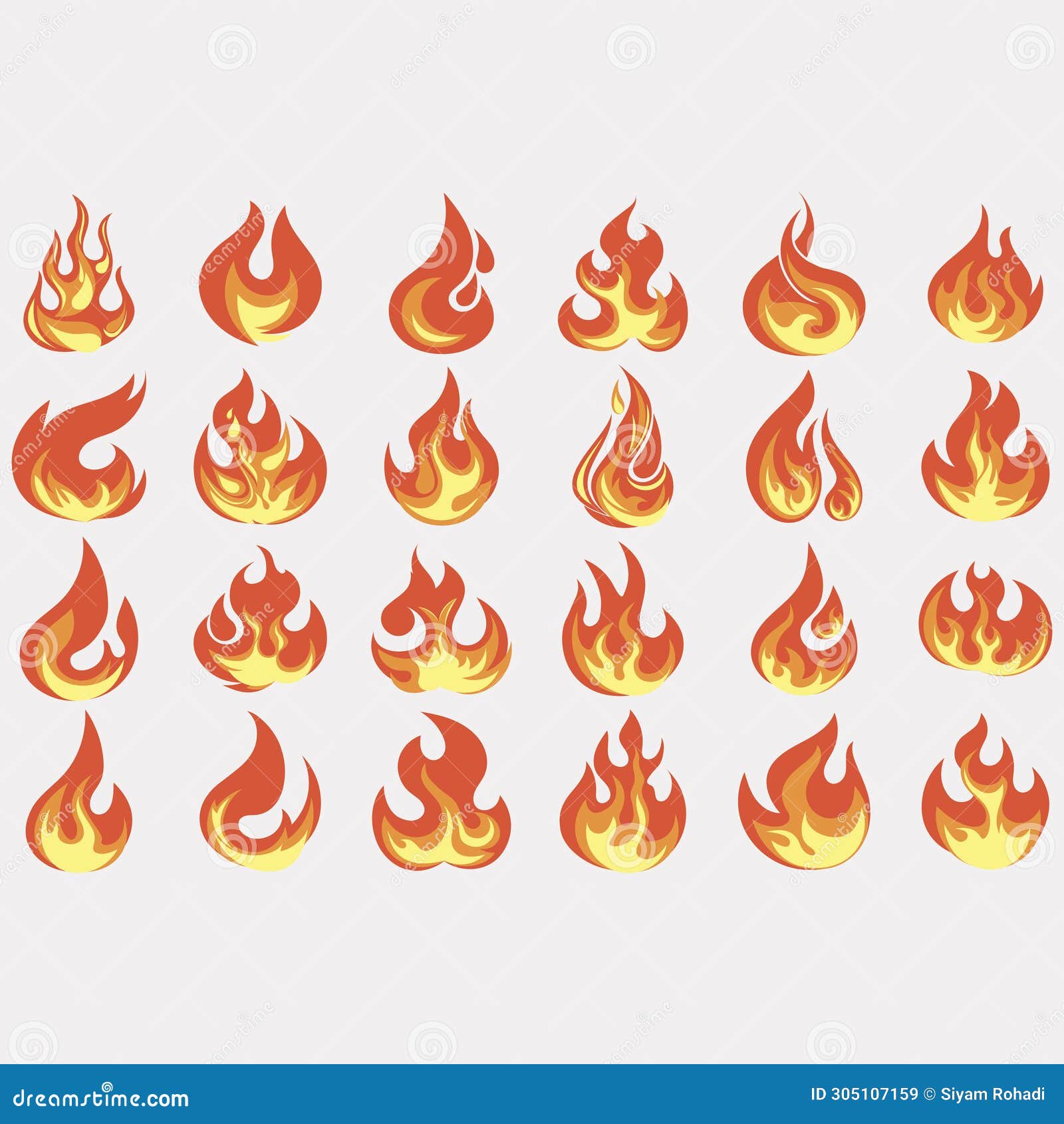 Collection of fire logos stock vector. Illustration of doodle - 305107159