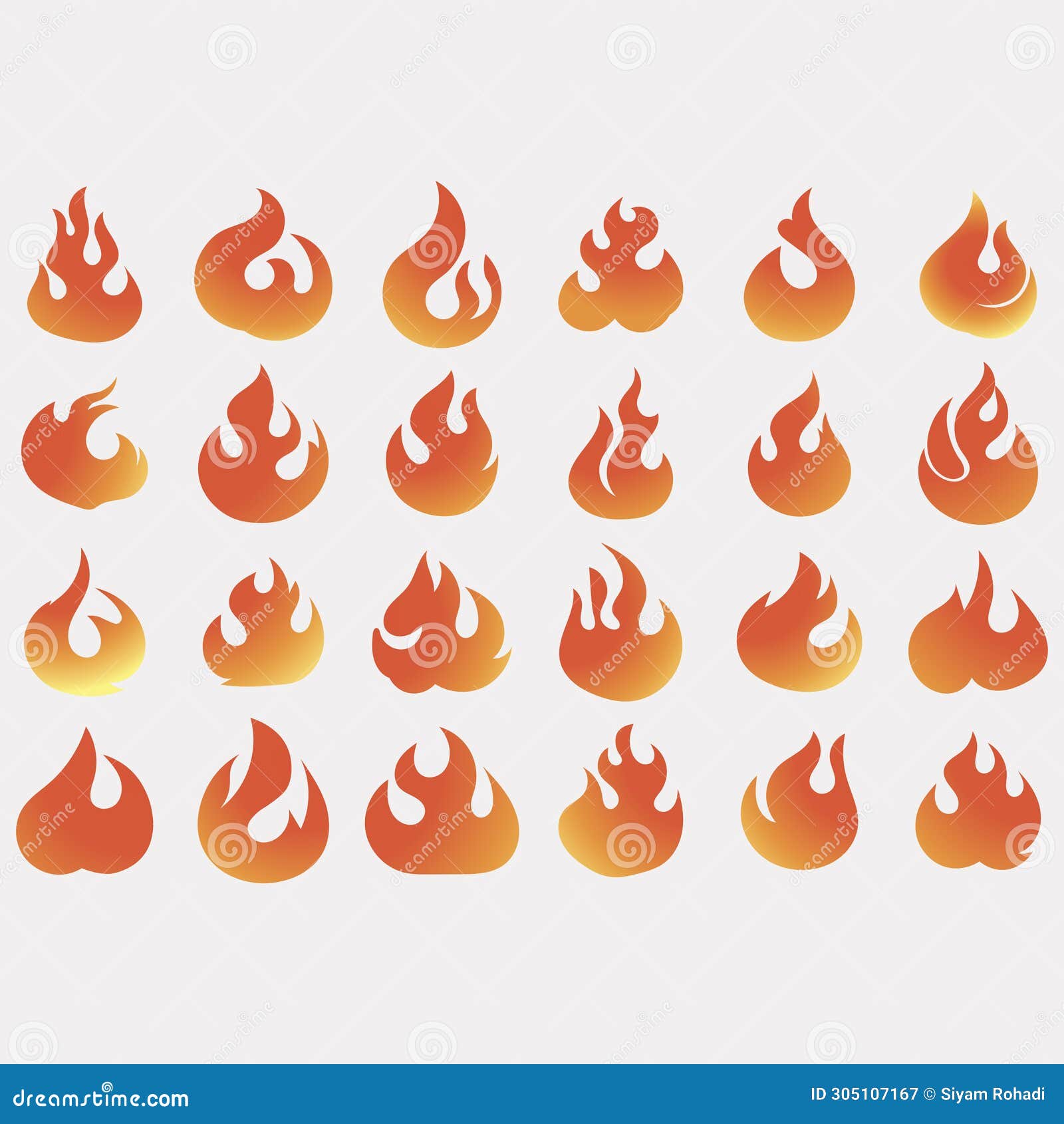 Collection of fire logos stock vector. Illustration of large - 305107167
