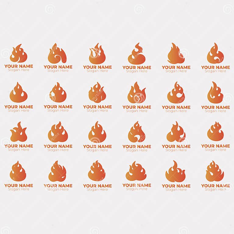 Collection of fire logos stock vector. Illustration of graphic - 305107188