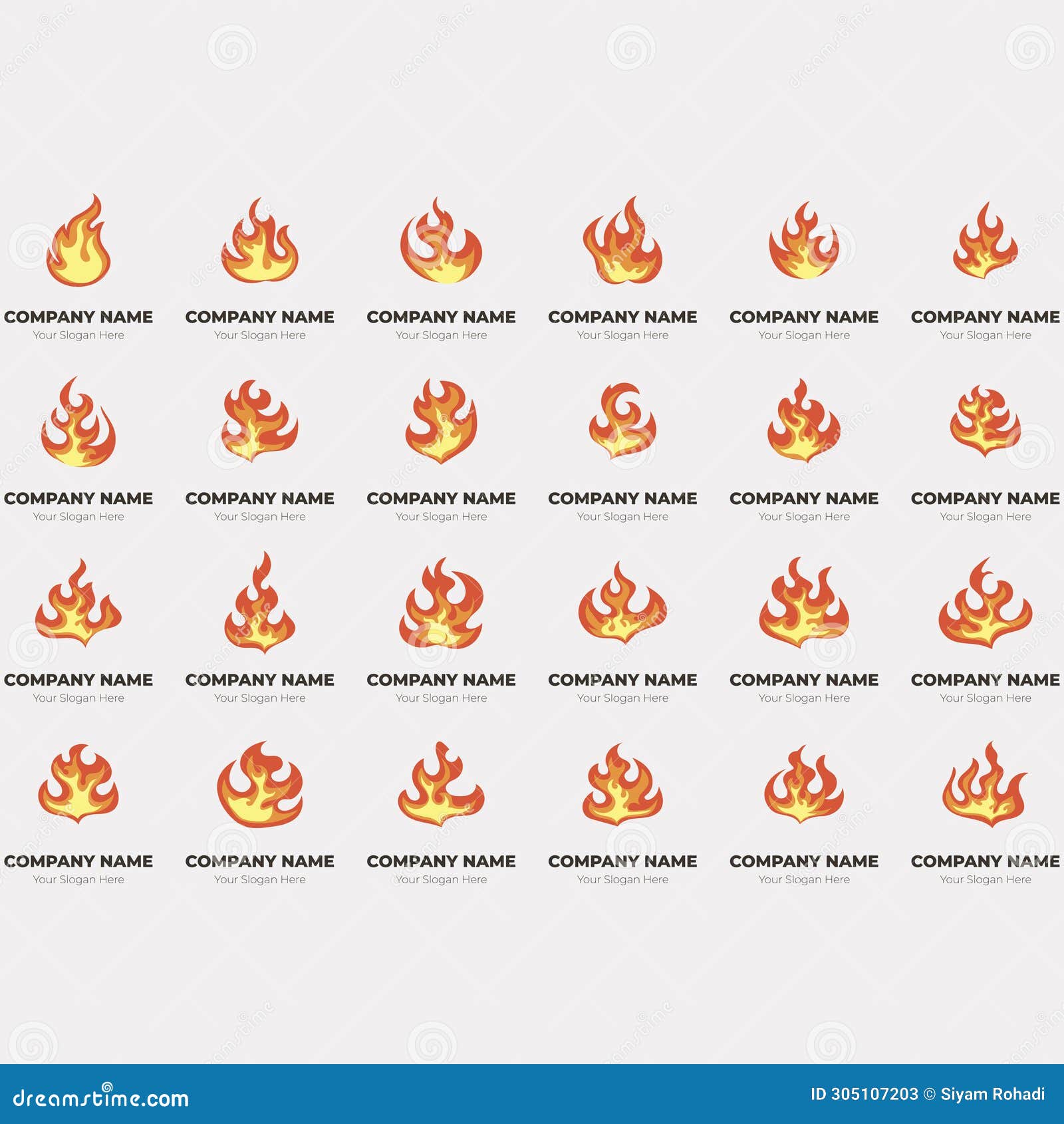Collection of fire logos stock illustration. Illustration of cartoon ...