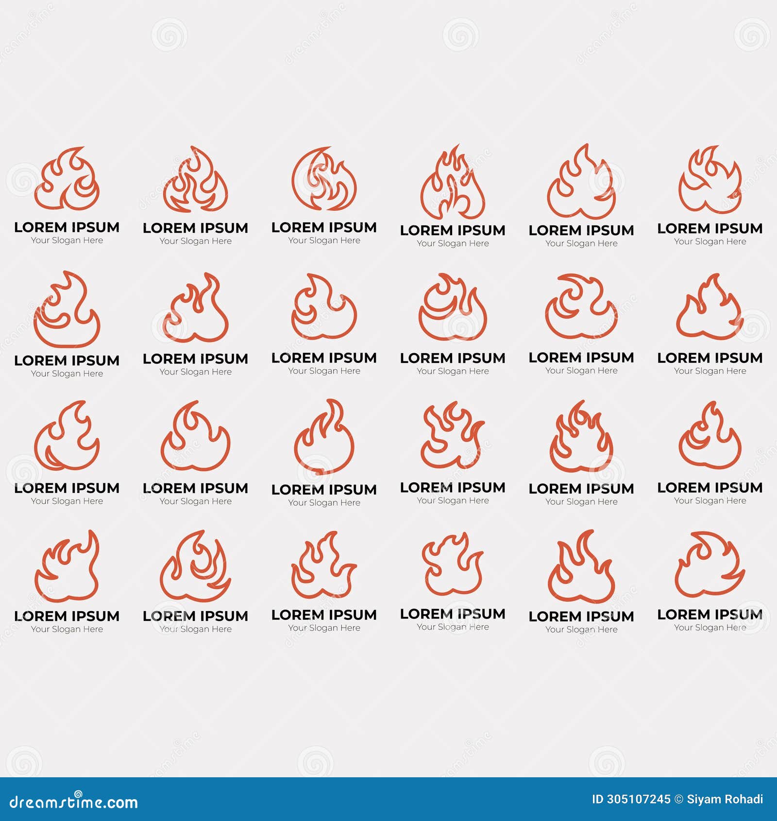 Collection of fire logos stock vector. Illustration of silhouette ...