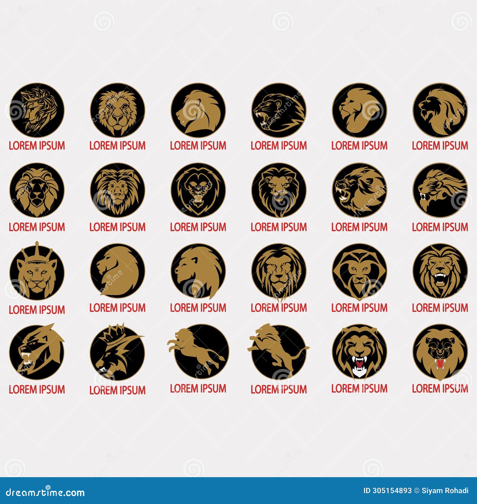 Collection of lion logos stock vector. Illustration of chinese - 305154893