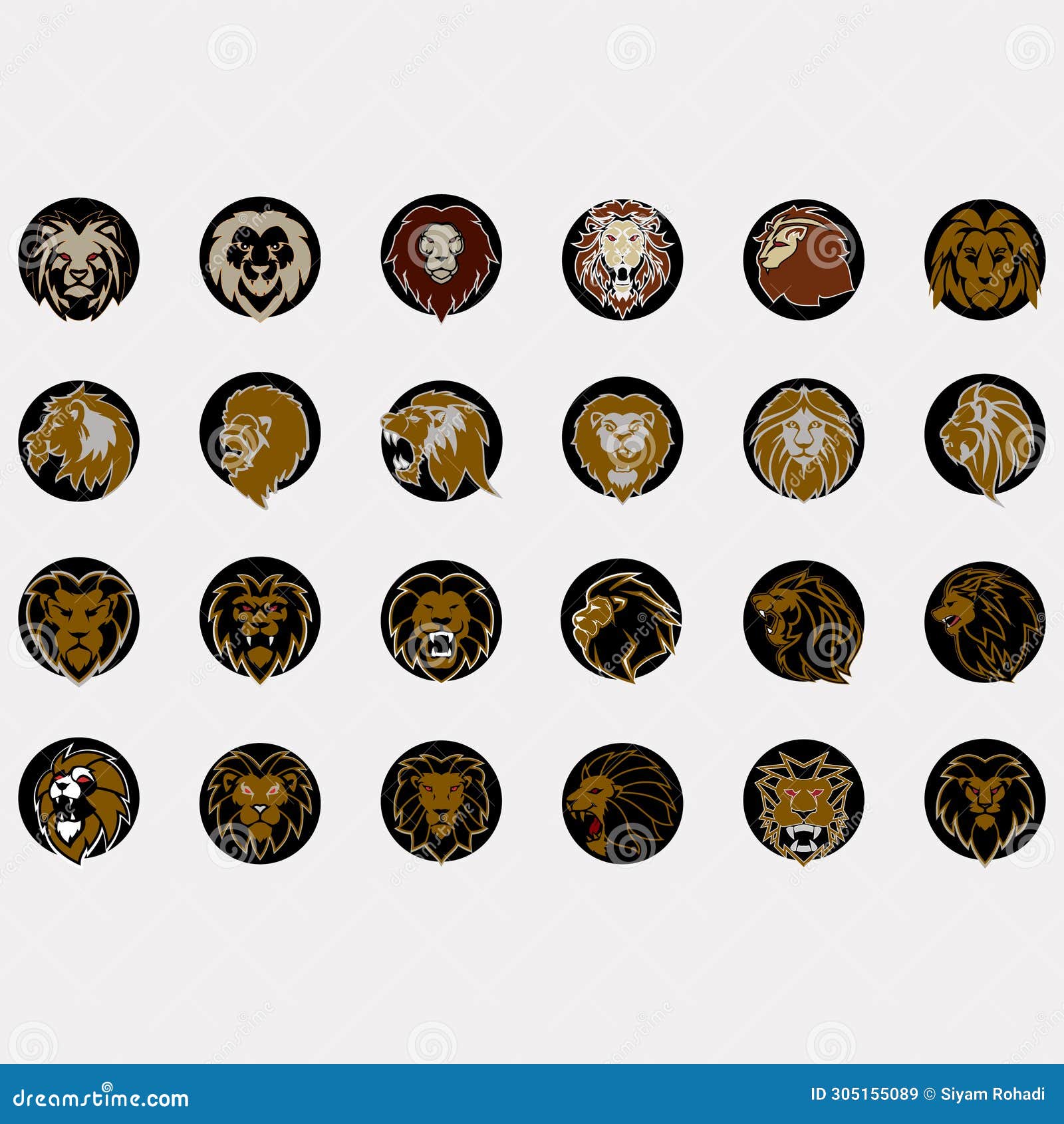 Lion Logos, Badges, Emblems Vector Set | CartoonDealer.com #216913903