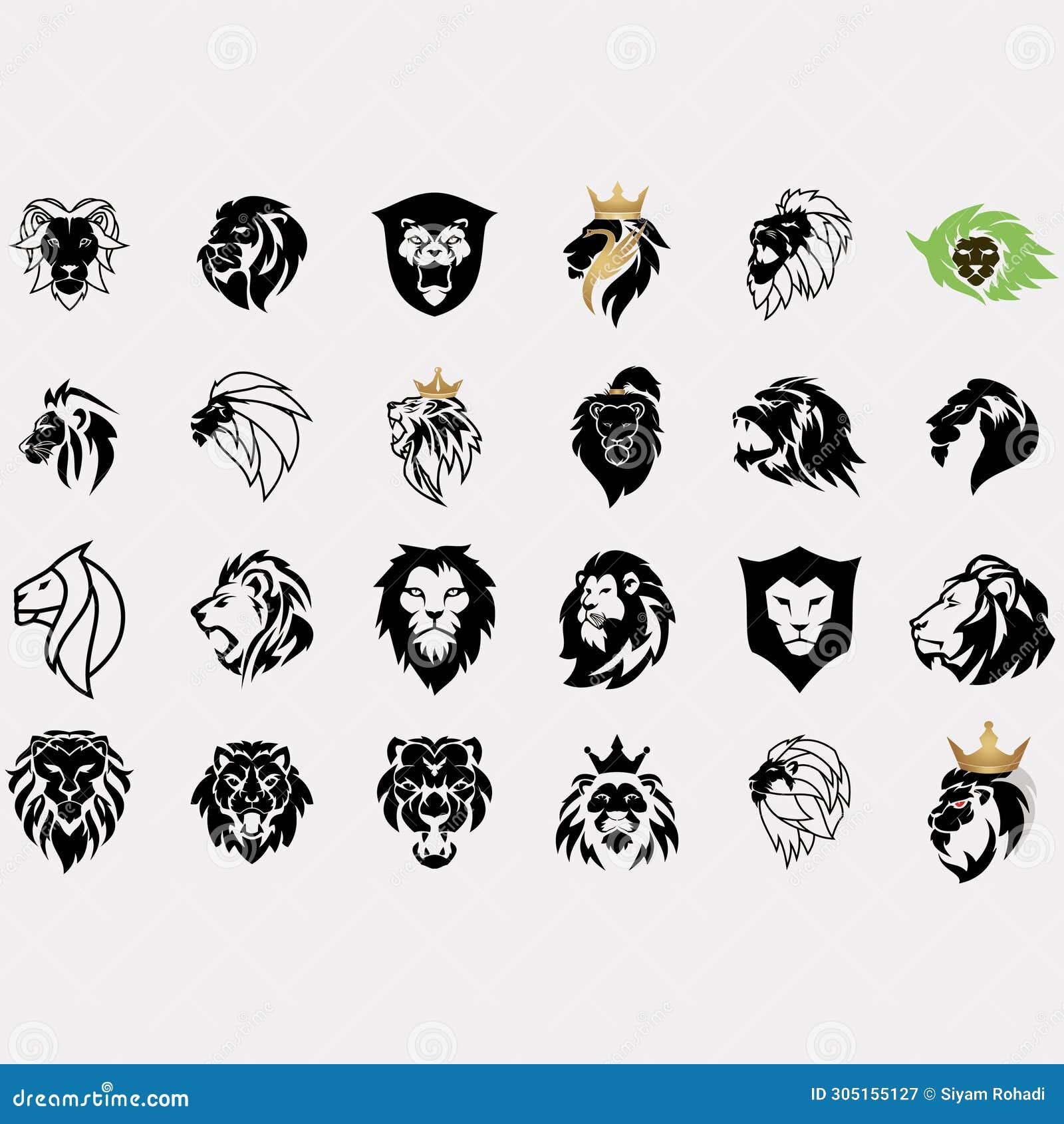Collection of lion logos stock illustration. Illustration of emblem ...