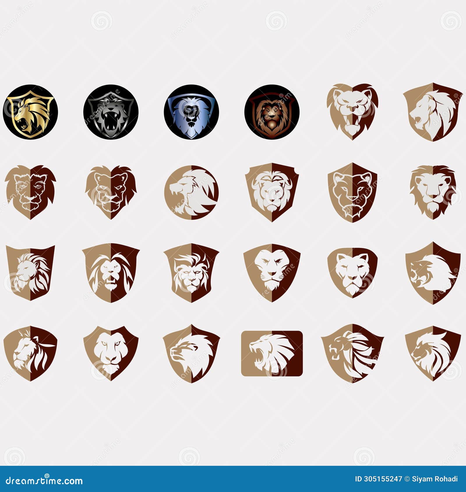 Collection of lion logos stock vector. Illustration of zodiac - 305155247