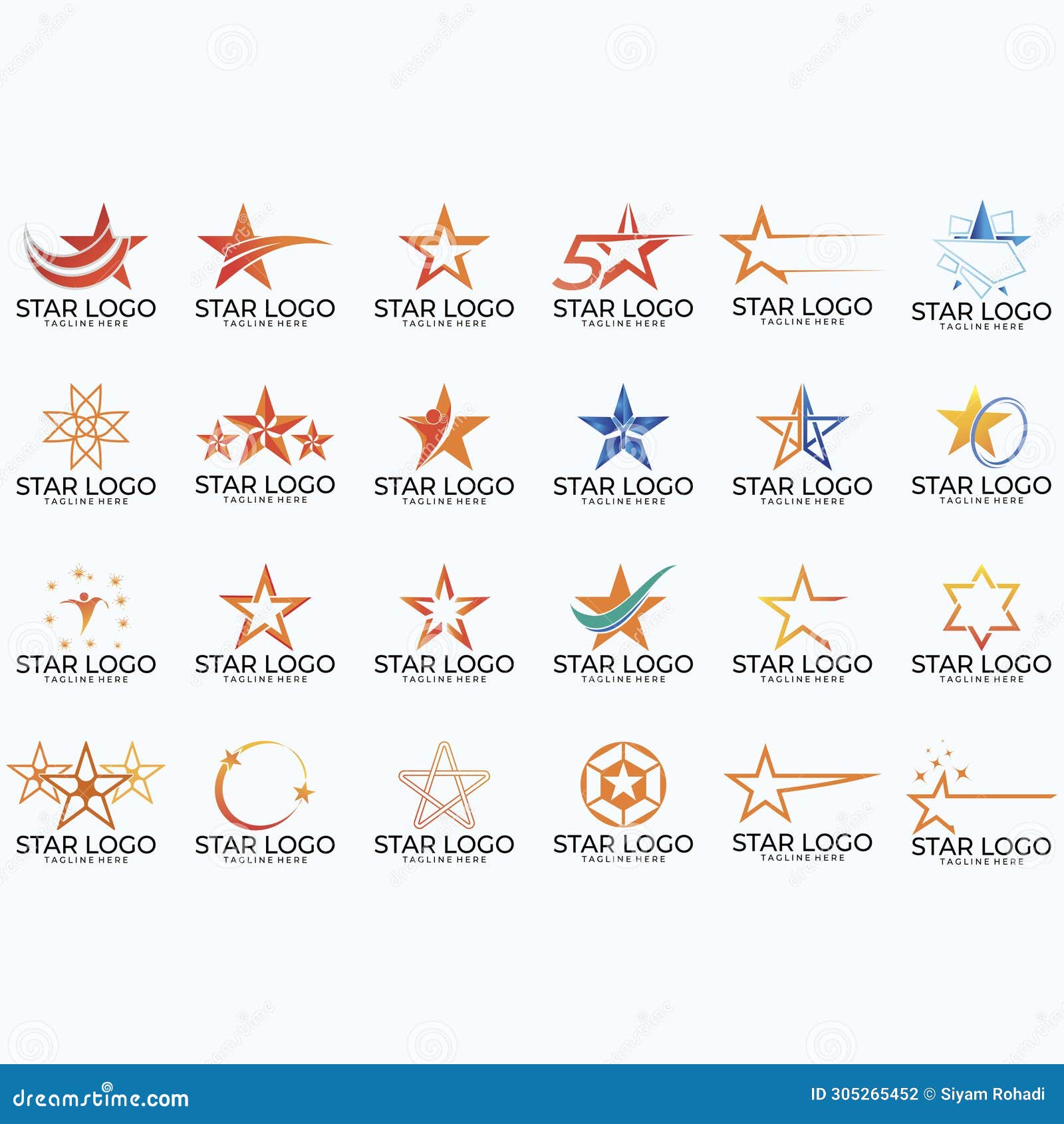 Collection of star logos stock illustration. Illustration of corporate ...