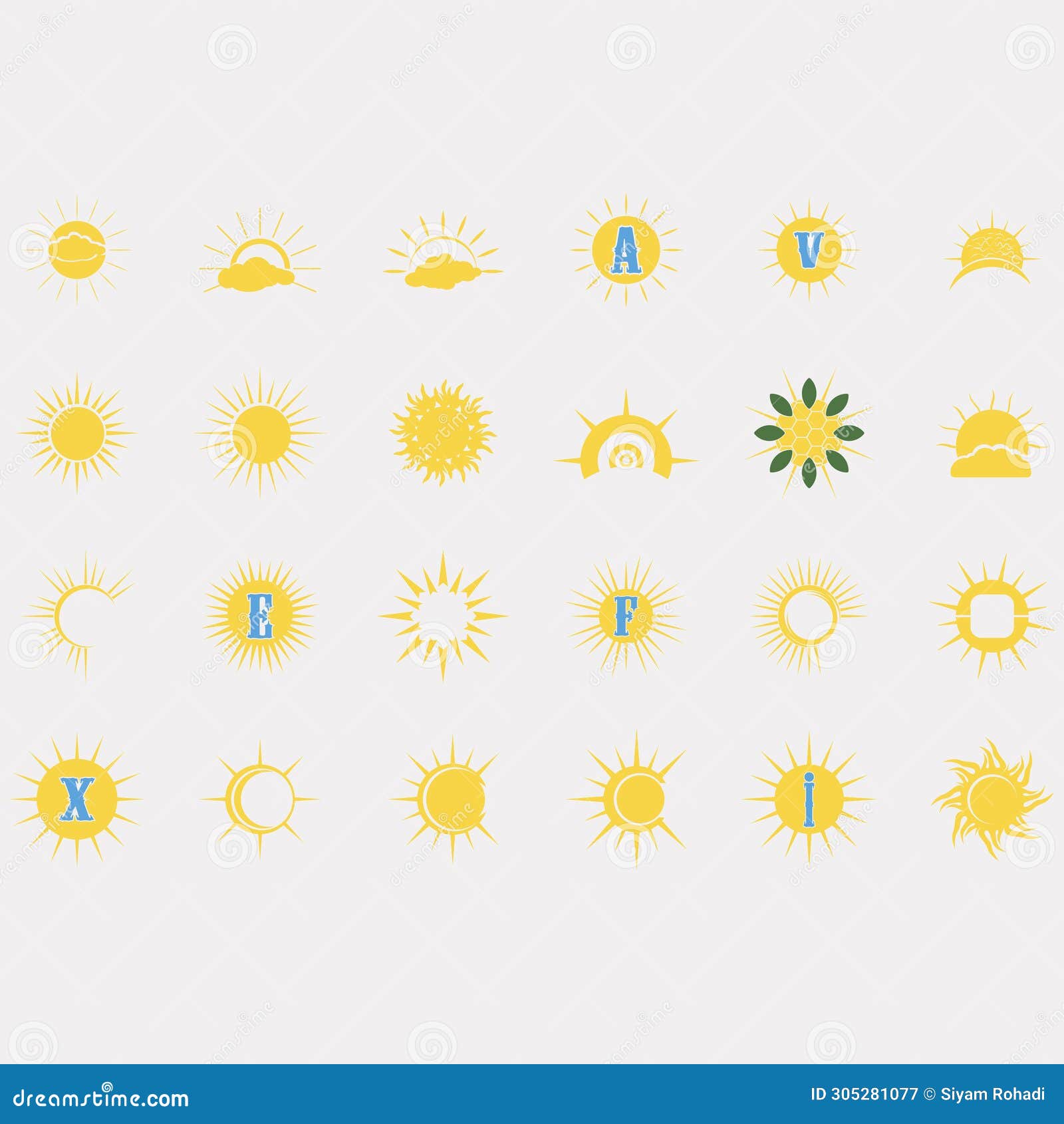 Collection of sun logos stock vector. Illustration of sunny - 305281077