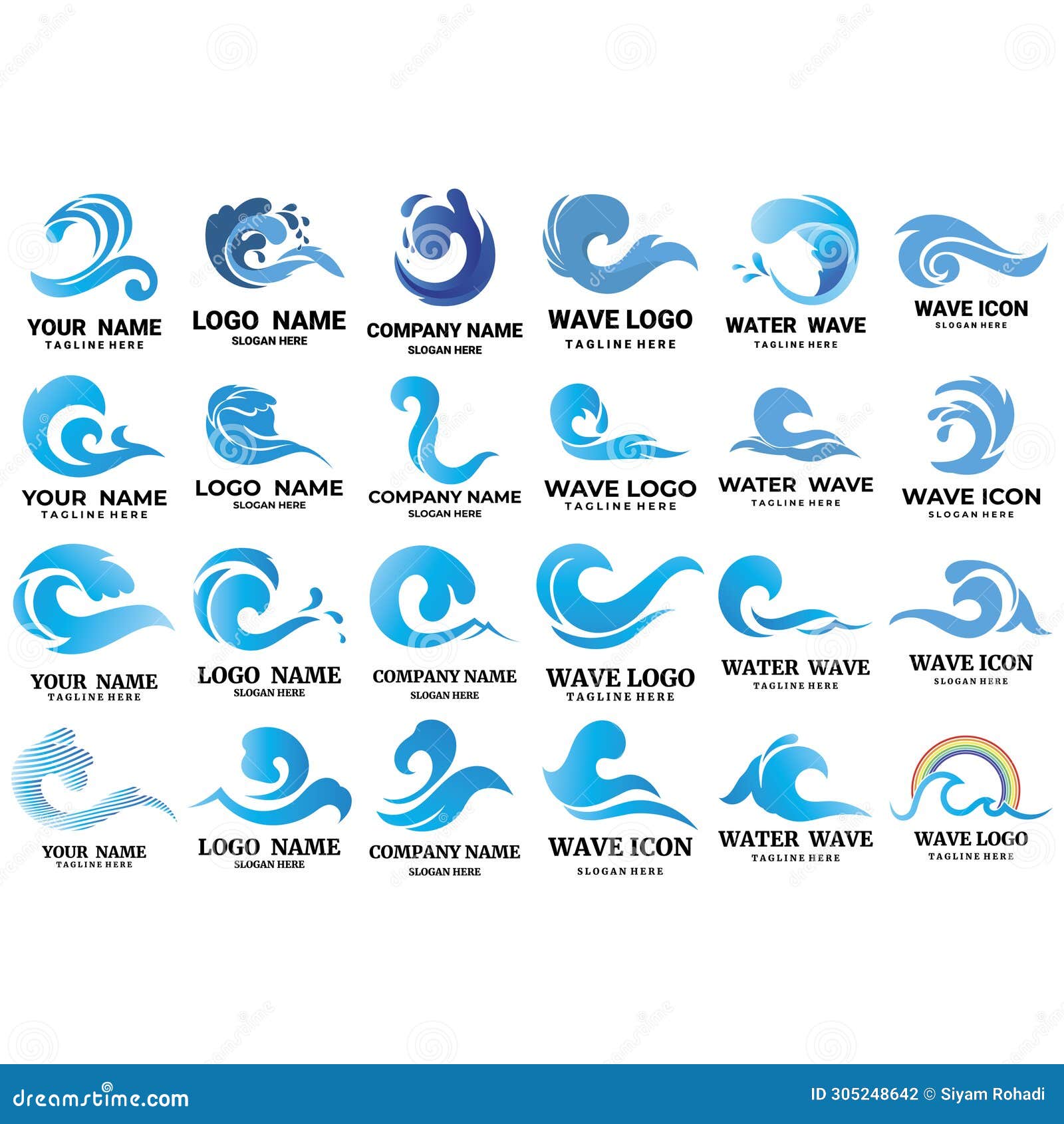 Collection of wave logos stock illustration. Illustration of splash ...