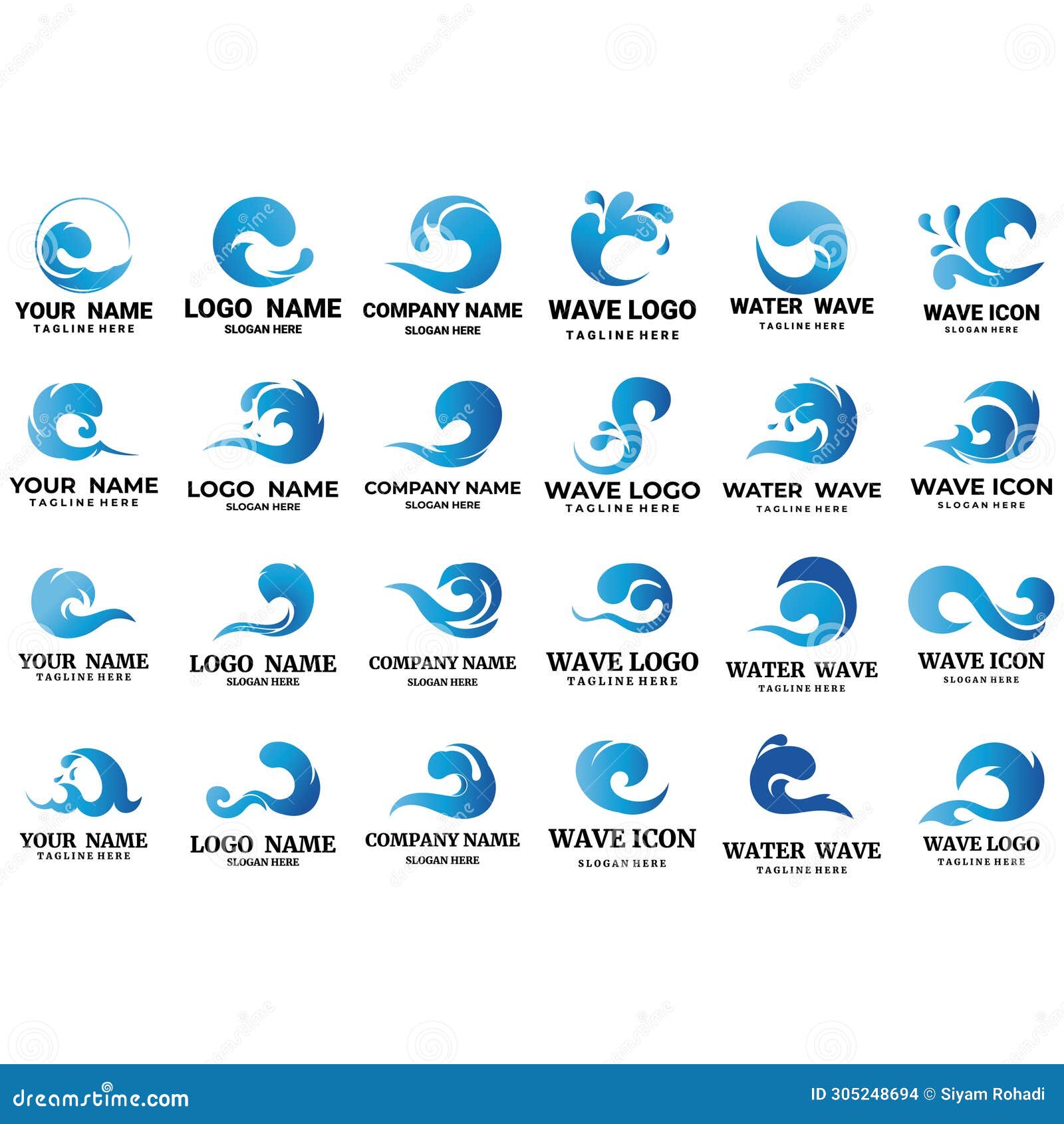 Collection of wave logos stock illustration. Illustration of abstract ...