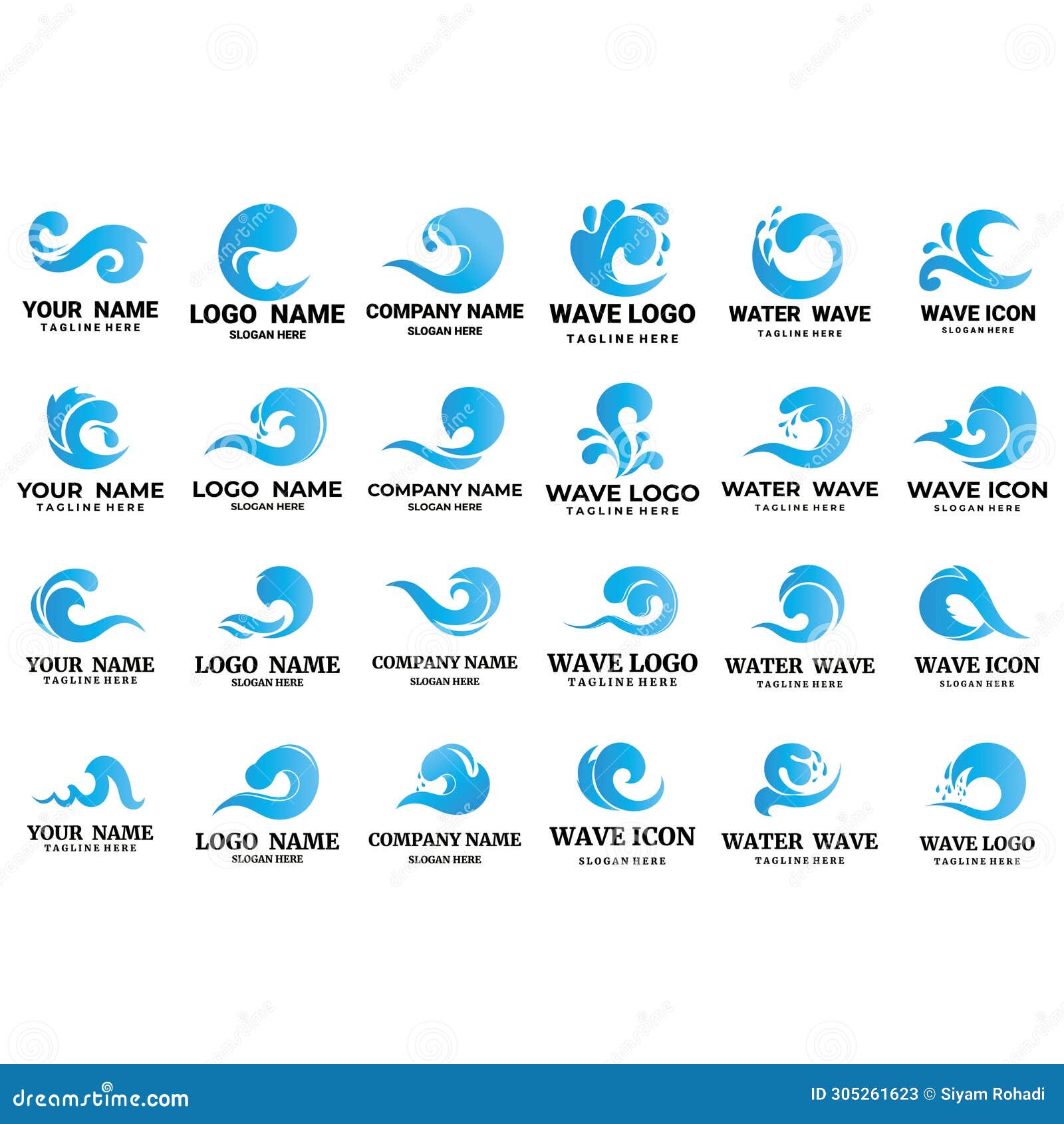 Collection of wave logos stock illustration. Illustration of graphic ...