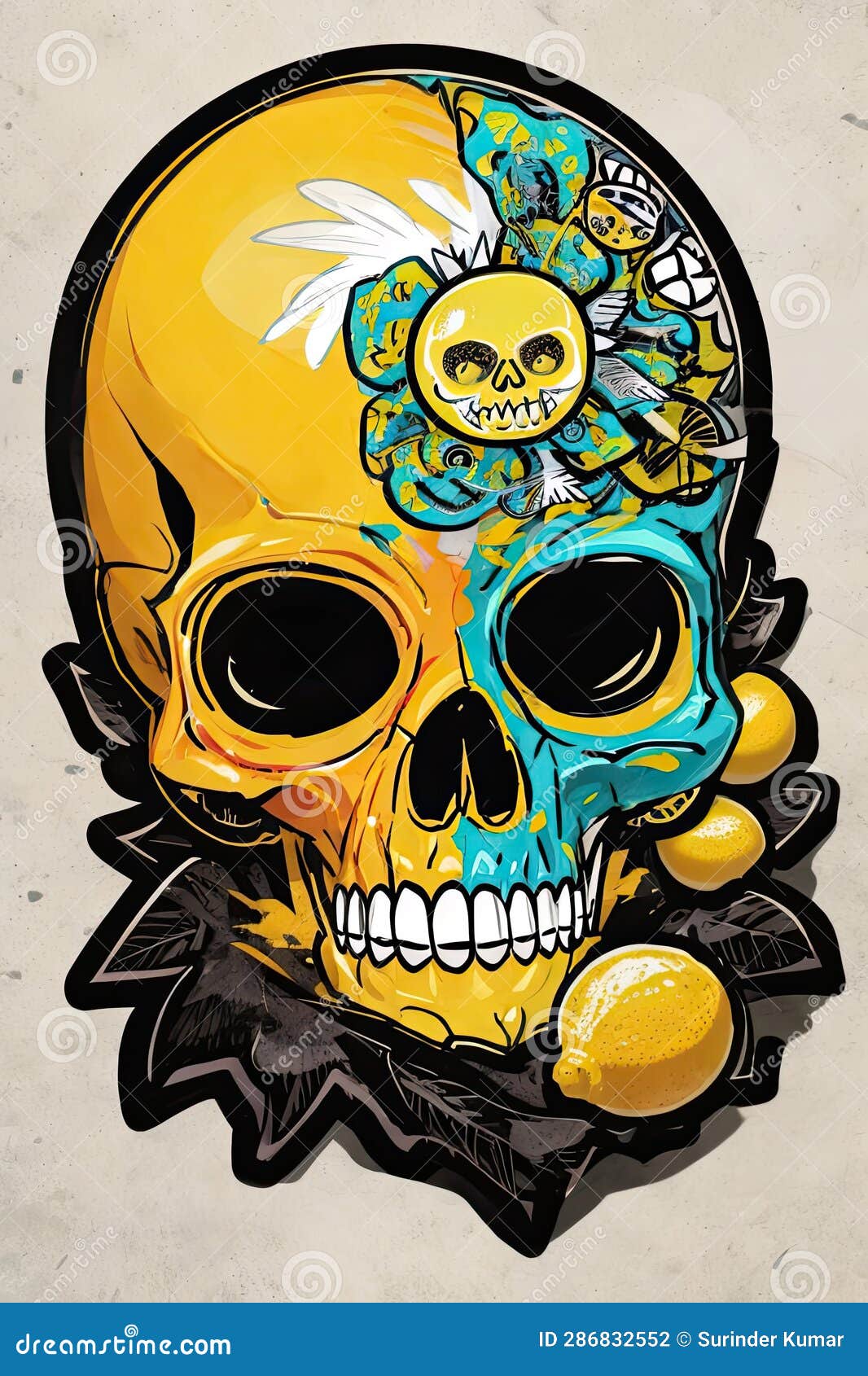 Vector Image Illustration of Colorful Skulls Stock Illustration ...