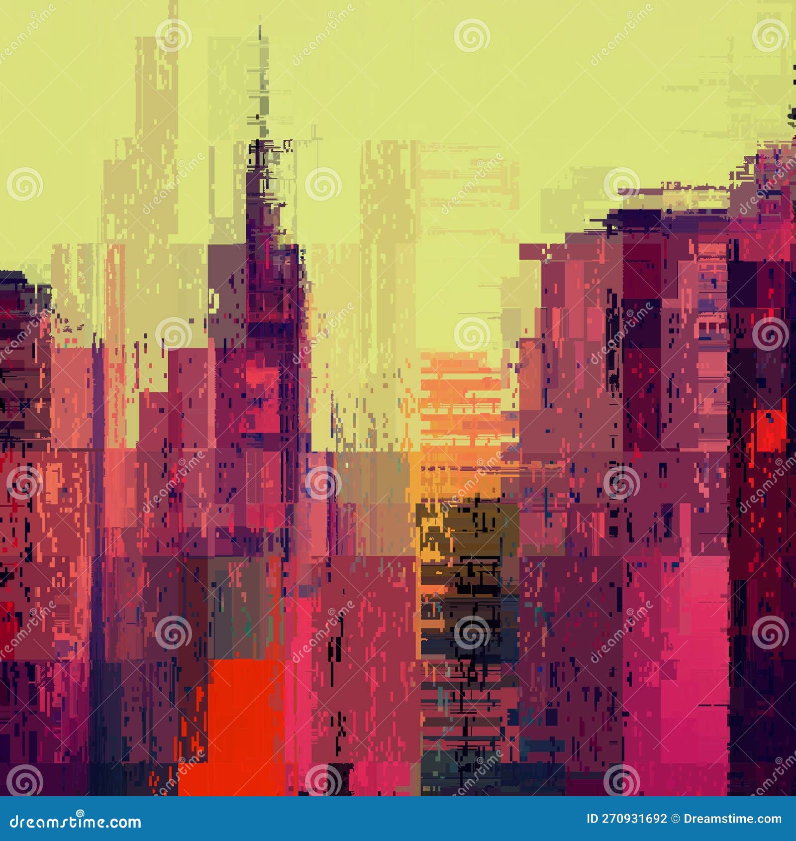 Vector Image with Imitation of Grunge Datamoshing Texture. Stock Vector ...