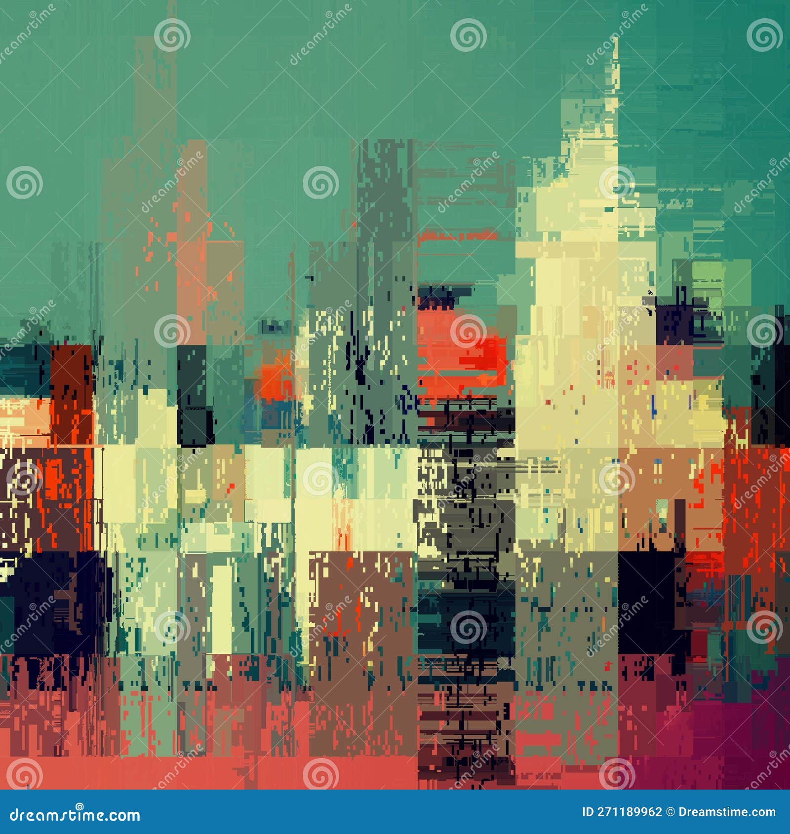 Vector Image with Imitation of Grunge Datamoshing Texture. Stock Vector ...