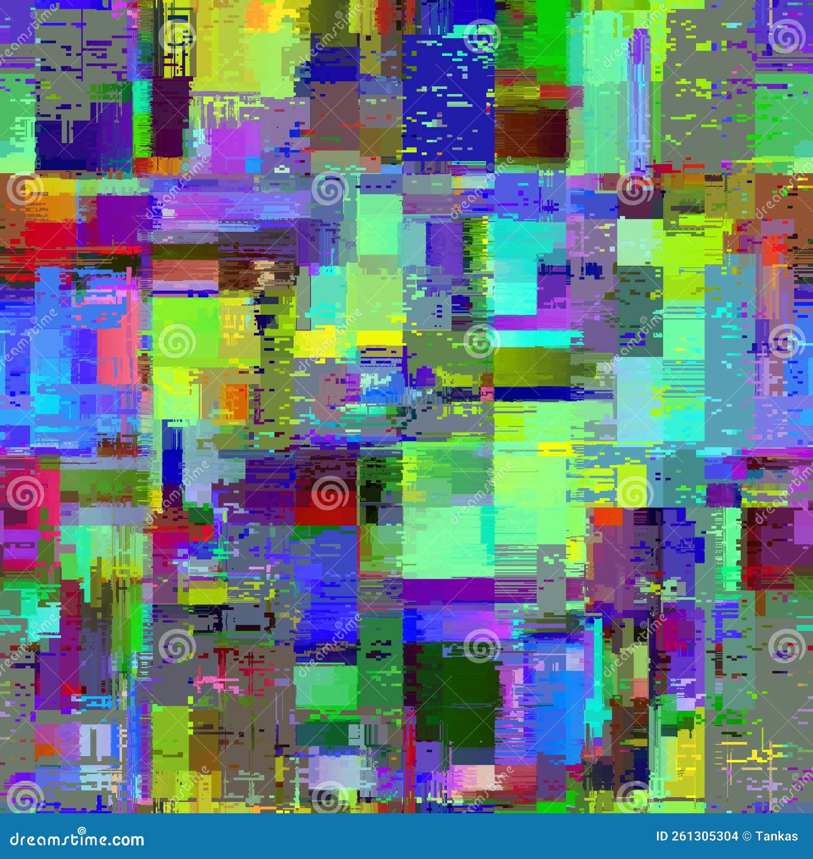 Vector Image with Imitation of Grunge Datamoshing Texture. Seamless ...