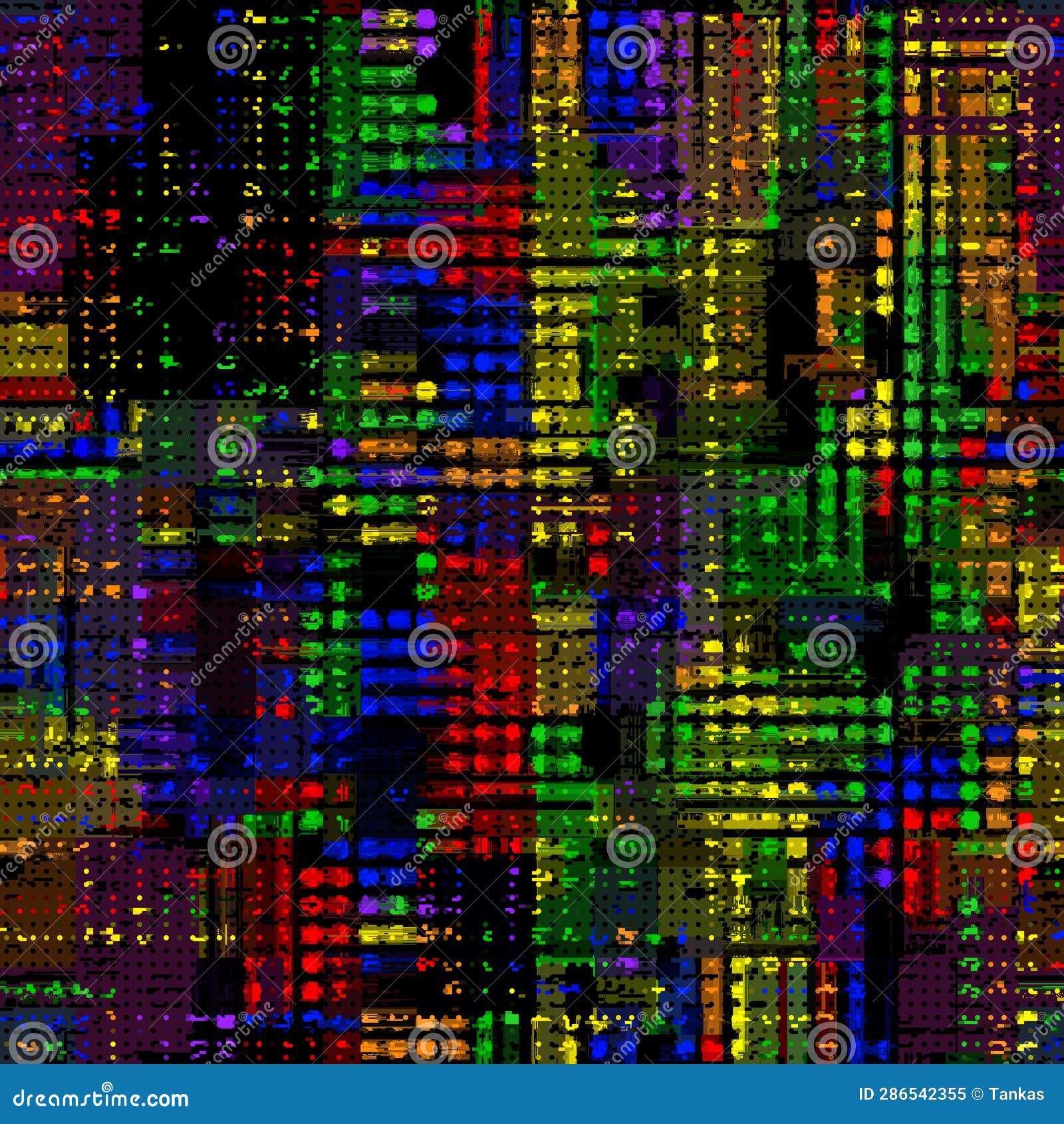 Vector Image with Imitation of Grunge Datamoshing Texture. Seamless ...