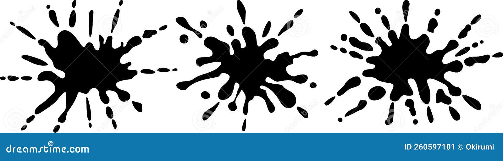 Vector Image Ink Black Blob, Liquid Flows Set Stock Vector ...