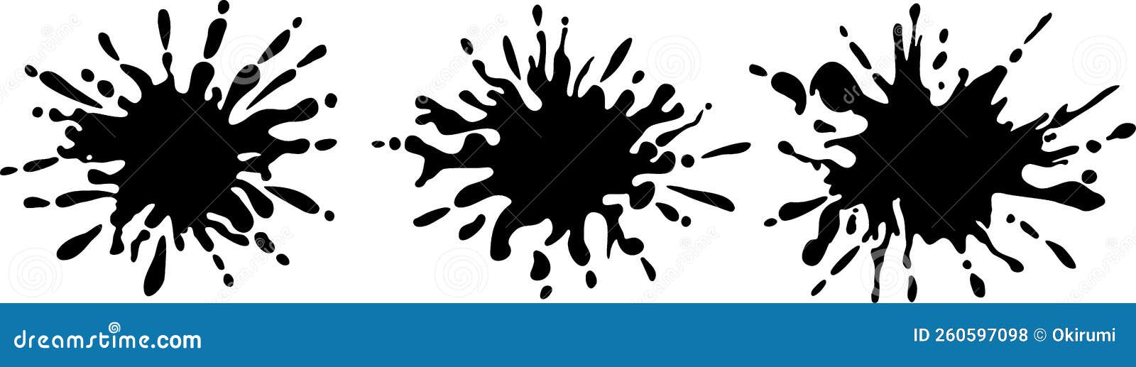 Vector Image Ink Black Blob Set Stock Vector - Illustration of brush ...