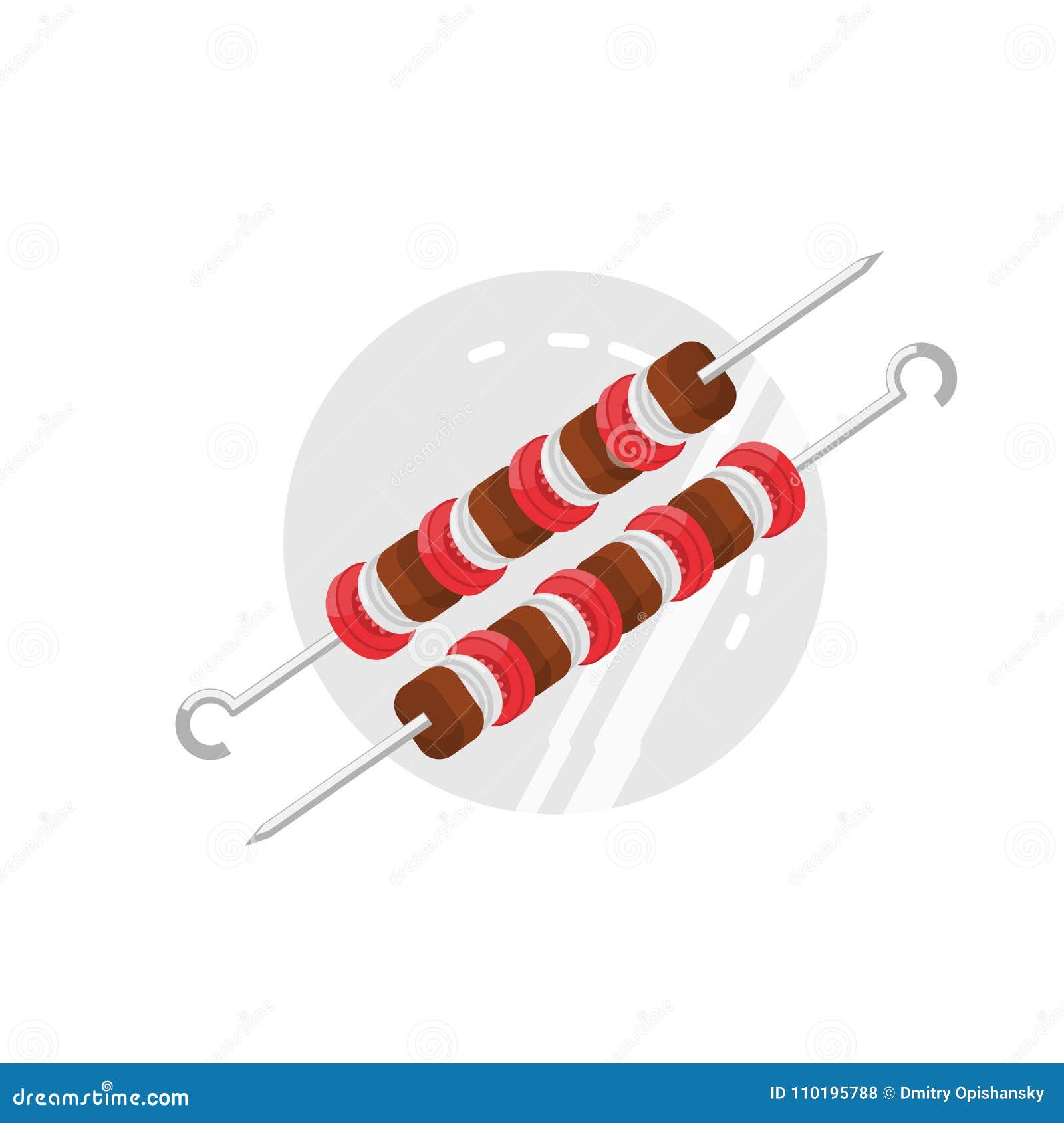 Vector image of kebabs stock vector. Illustration of pepper - 110195788
