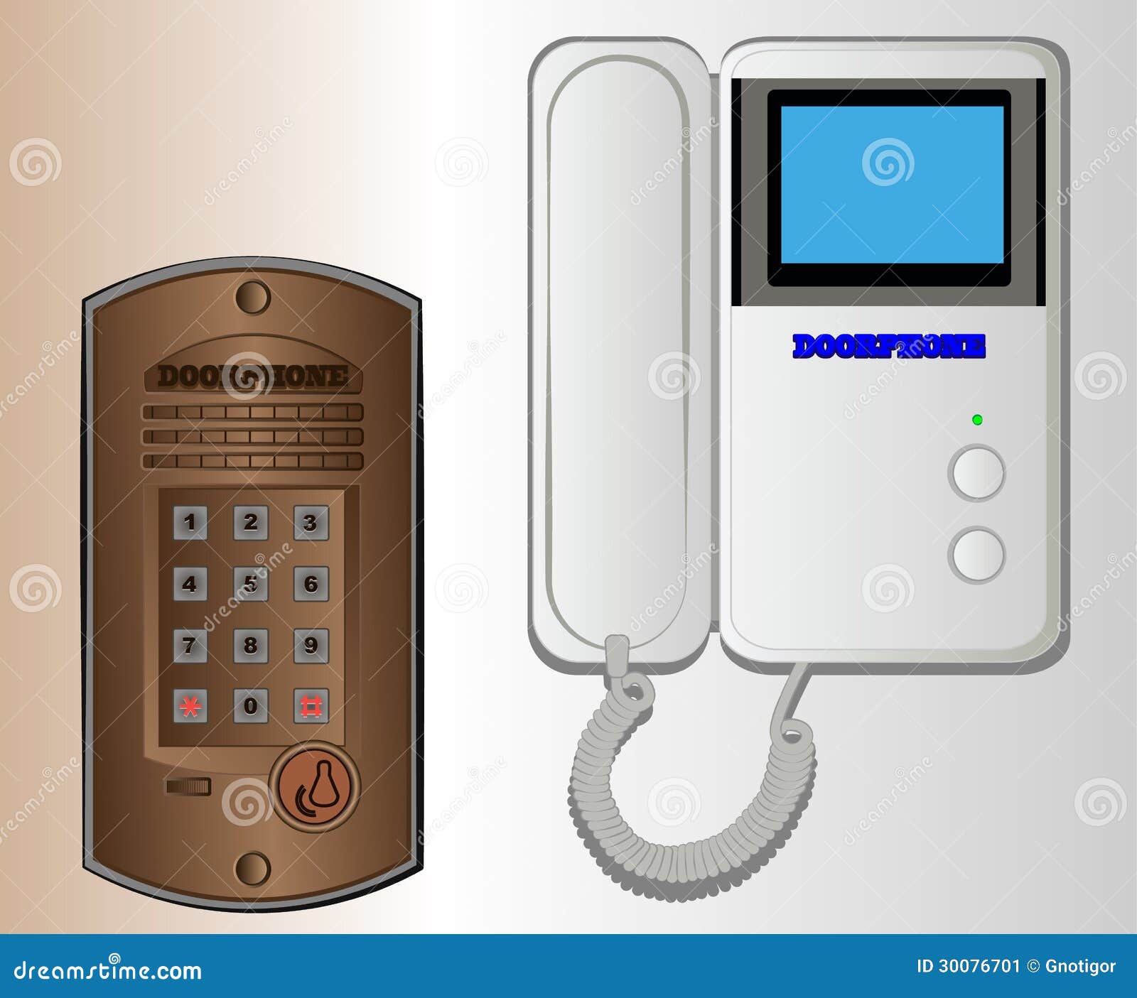 Doorphone stock vector. Illustration of doorphone, apartment - 30076701