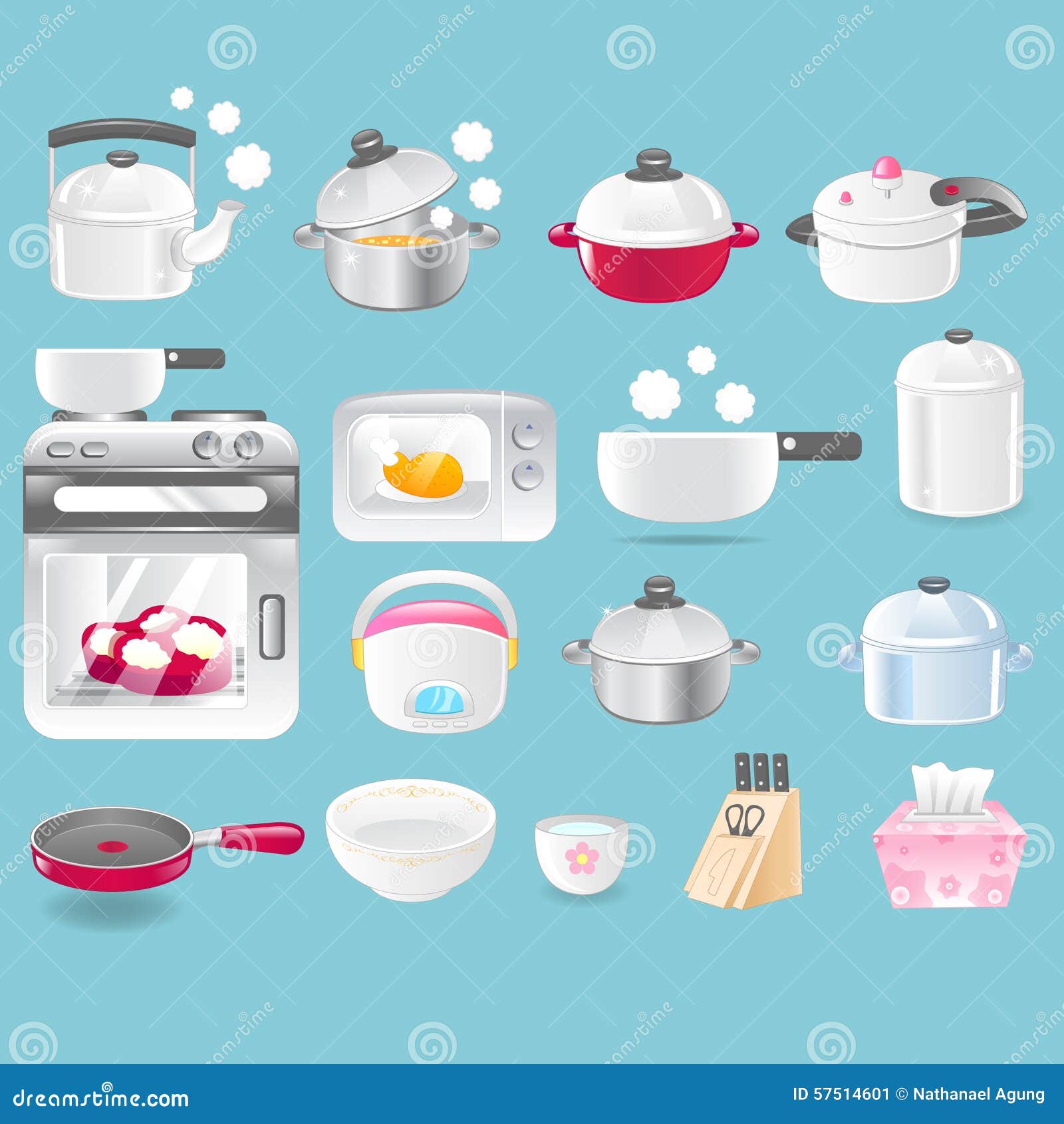 Vector Image of Kitchen Tools Collection Stock Vector - Illustration of ...