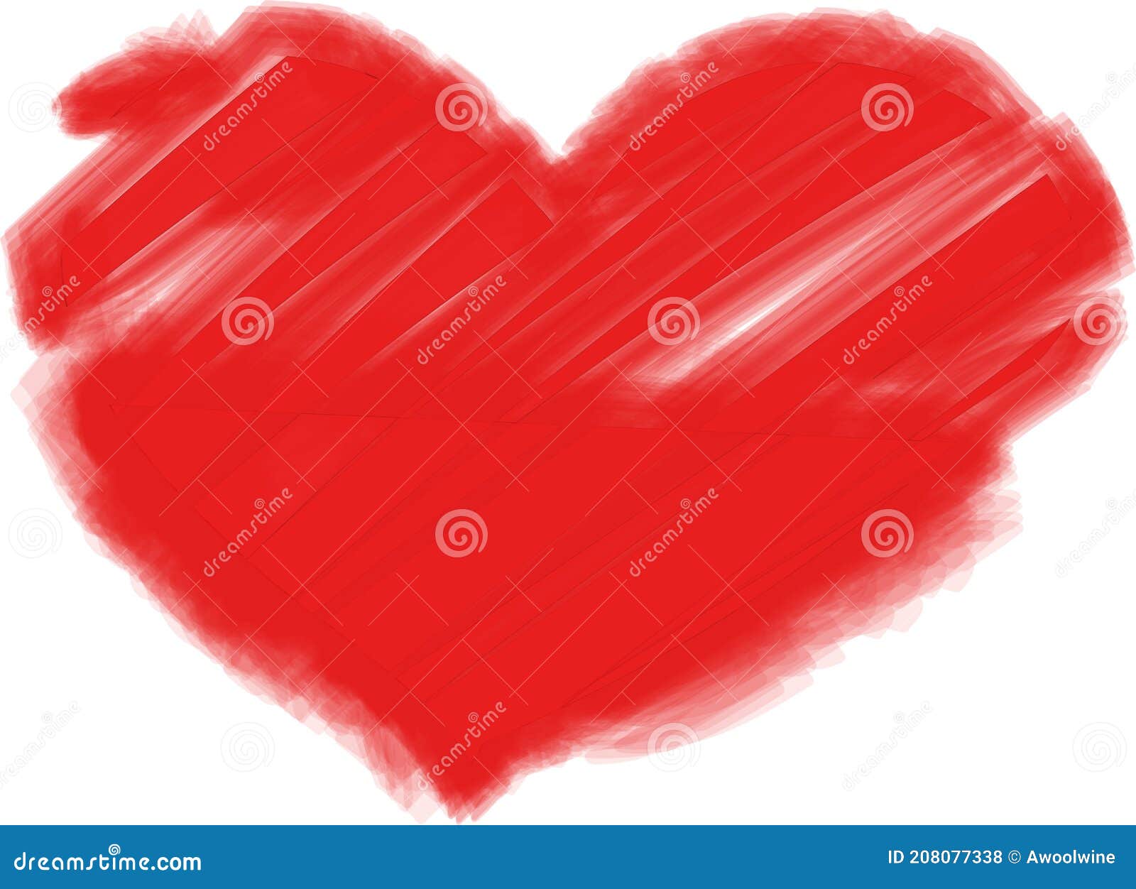 Vector Image of Large Red Painted Heart Stock Vector - Illustration of ...