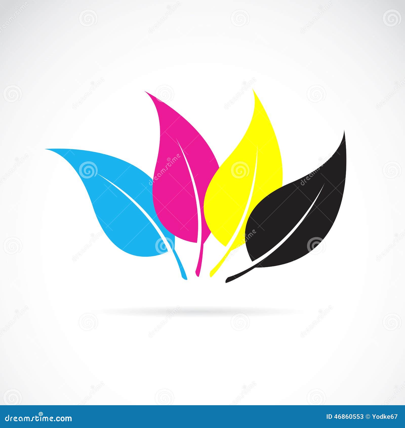 Vector Image of an Leaves in Cmyk Colors Stock Vector - Illustration of ...