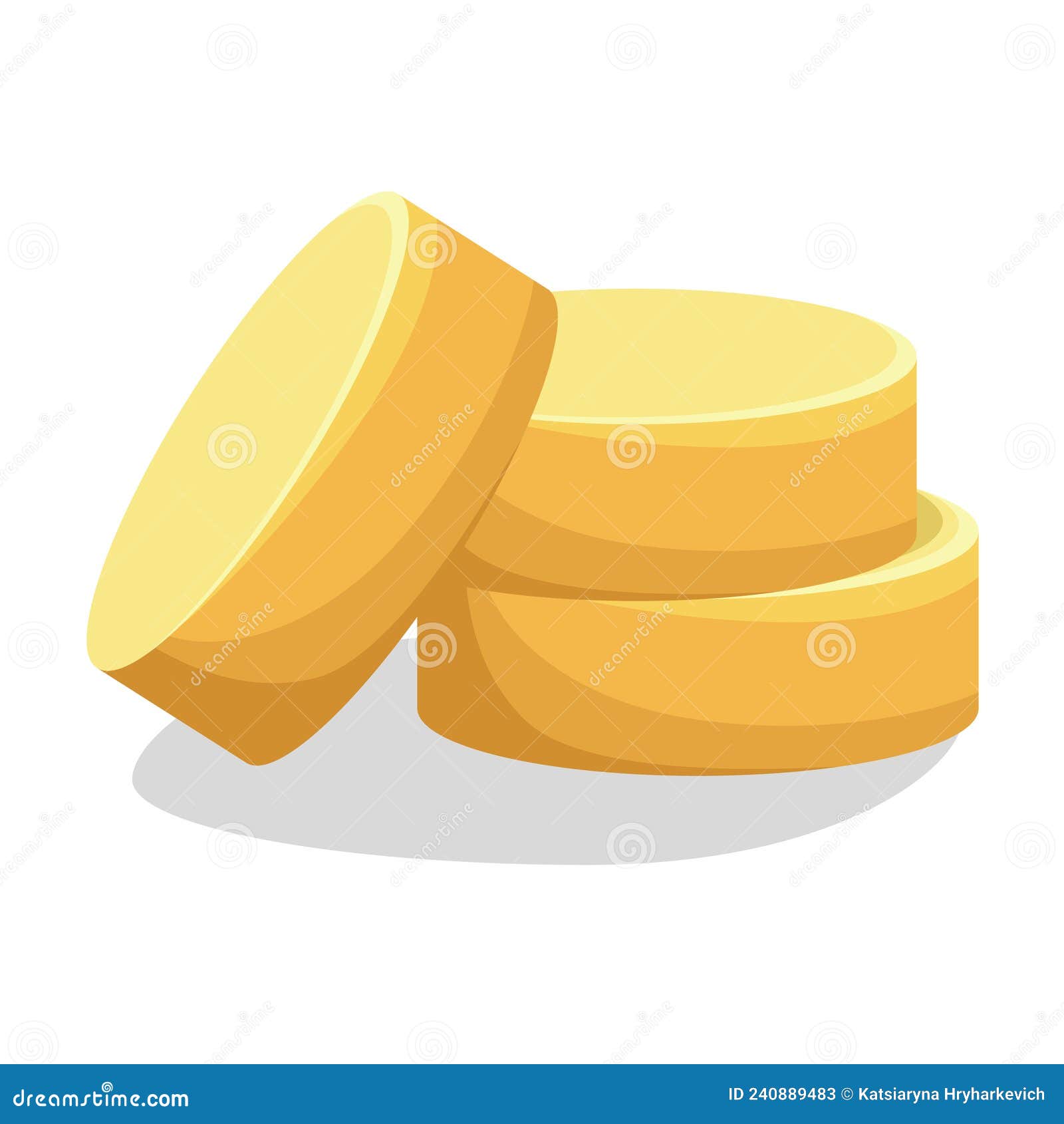 Vector Image of a Round Cheese Roll. Cartoon Style. EPS 10 Stock Vector ...