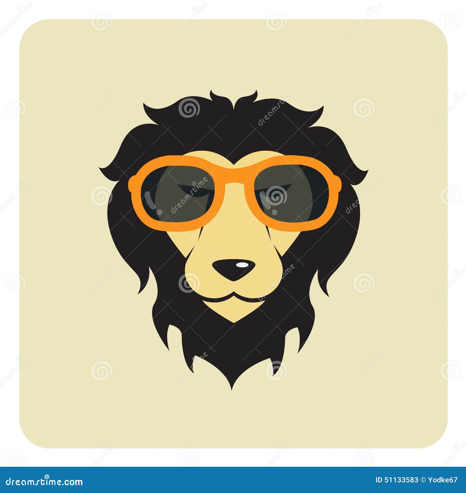 Vector Image of Lion Wearing Glasses. Stock Vector - Illustration of ...