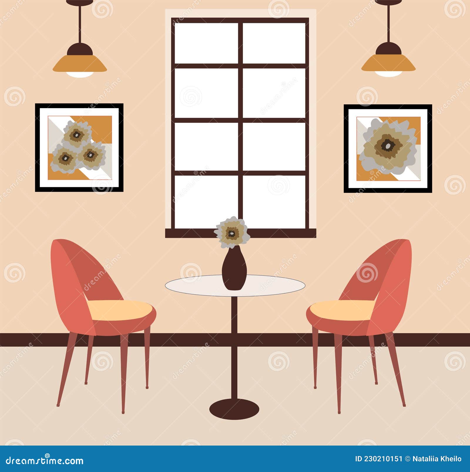 Vector Image of a Living Room with Chairs and a Table Stock Vector ...