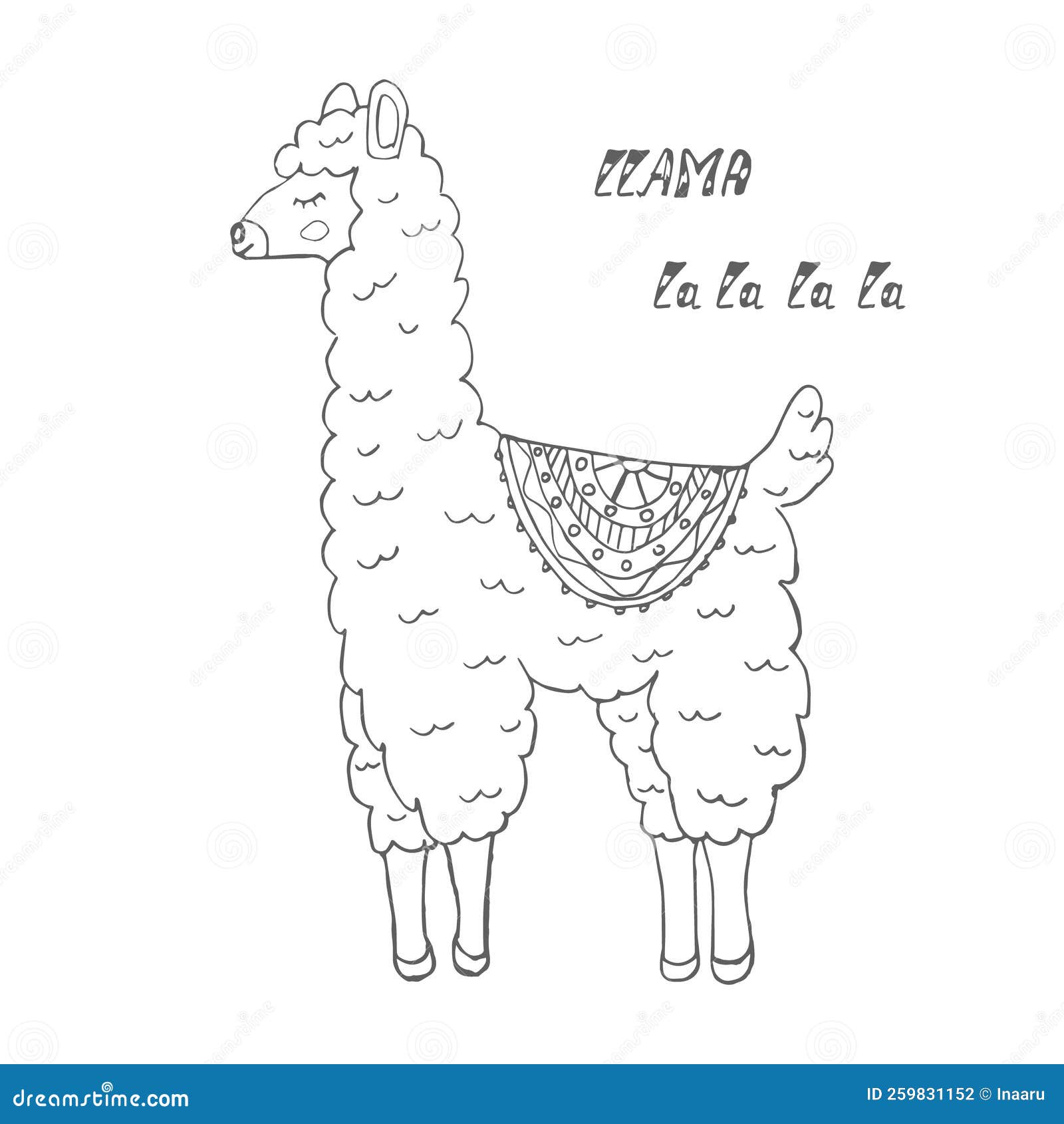 A llama stock vector. Illustration of america, card - 259831152