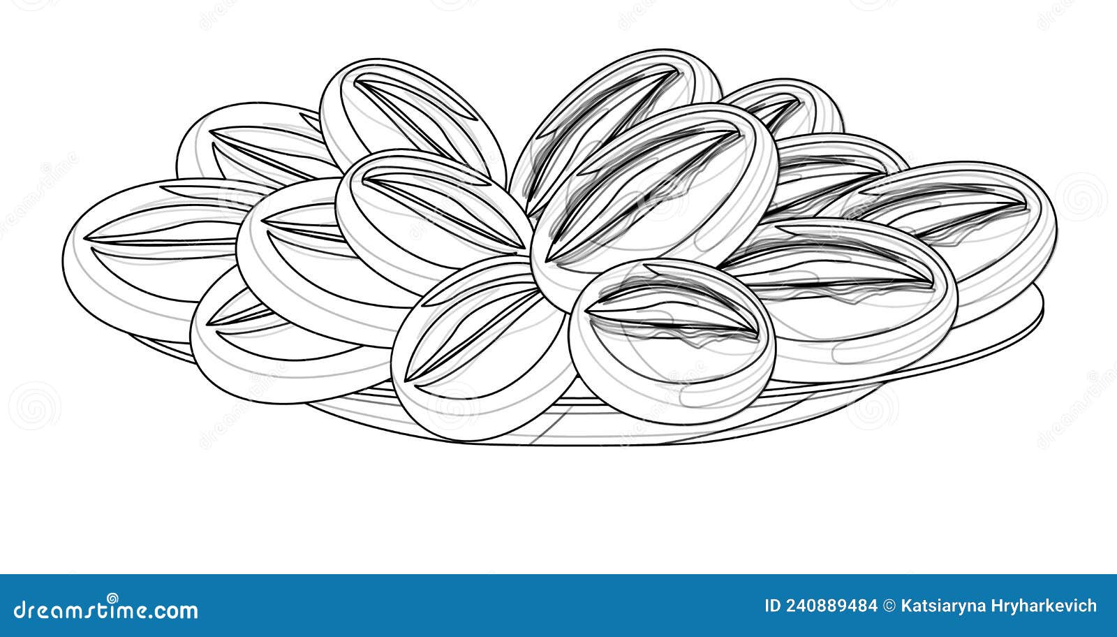 Vector Image of a Loaf of Bread Isolated on White Background. Outline ...