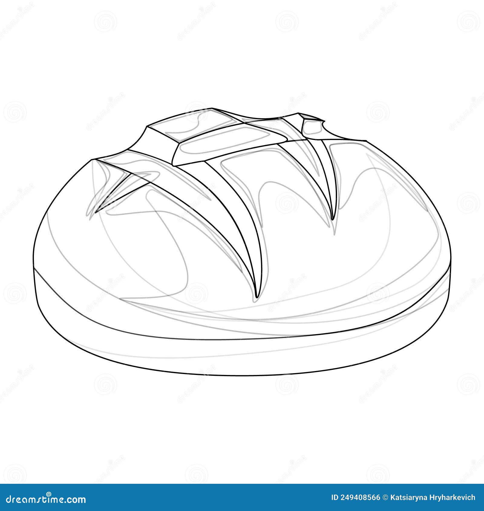 Vector Image of a Loaf of Bread Isolated on White Background. Outline ...