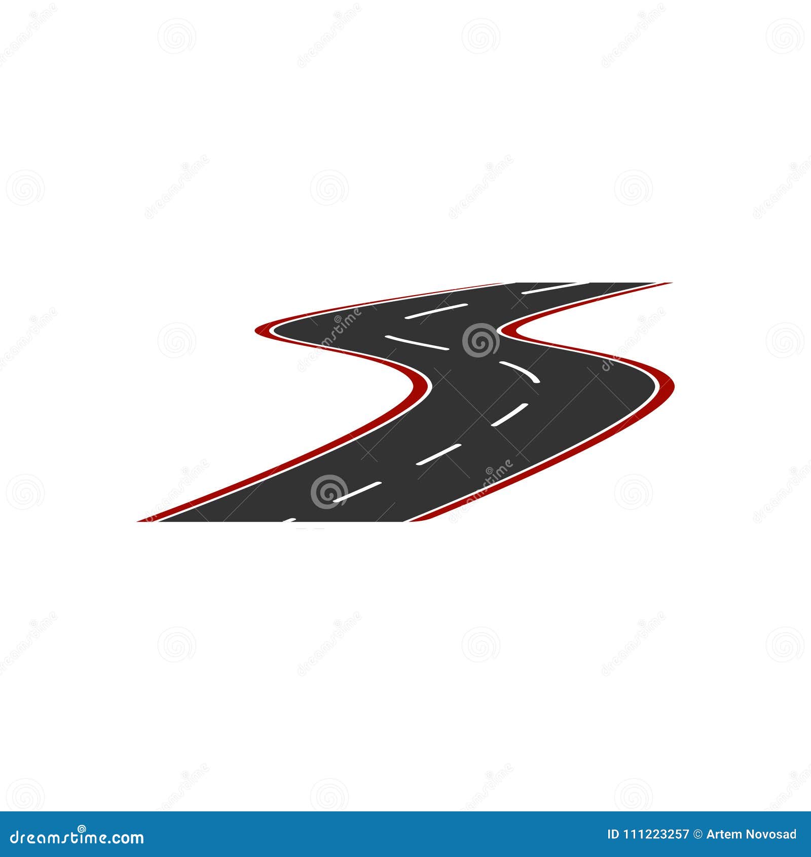 Vector Image of the Logo of a Minimalistic Road with a Red Roadside and ...